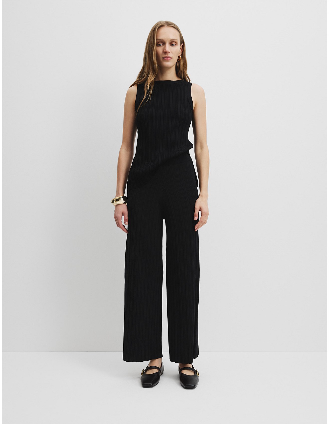 Country Road Plisse Rib Knit Pant | David Jones