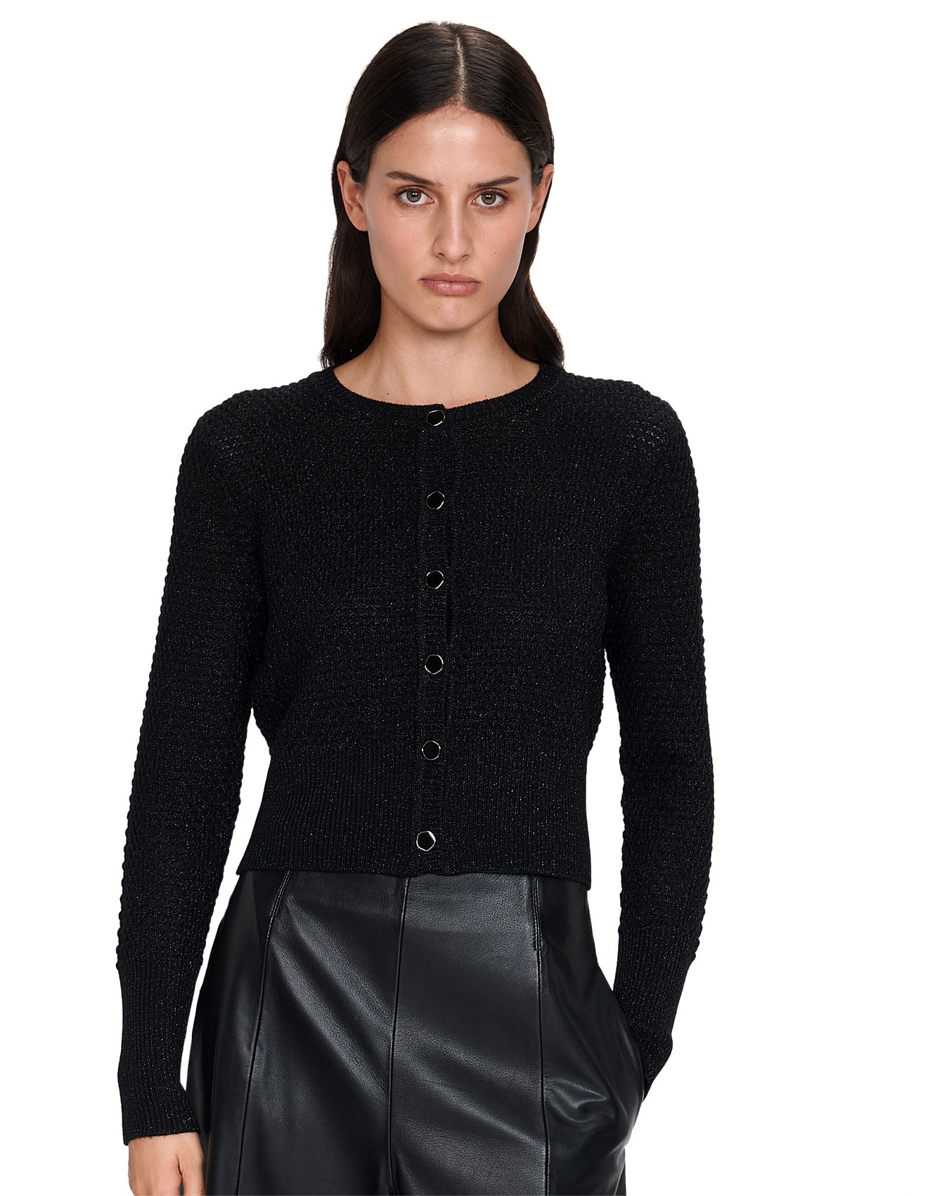 Veronika Maine Diamond Textured Sparkle Cardigan | David Jones