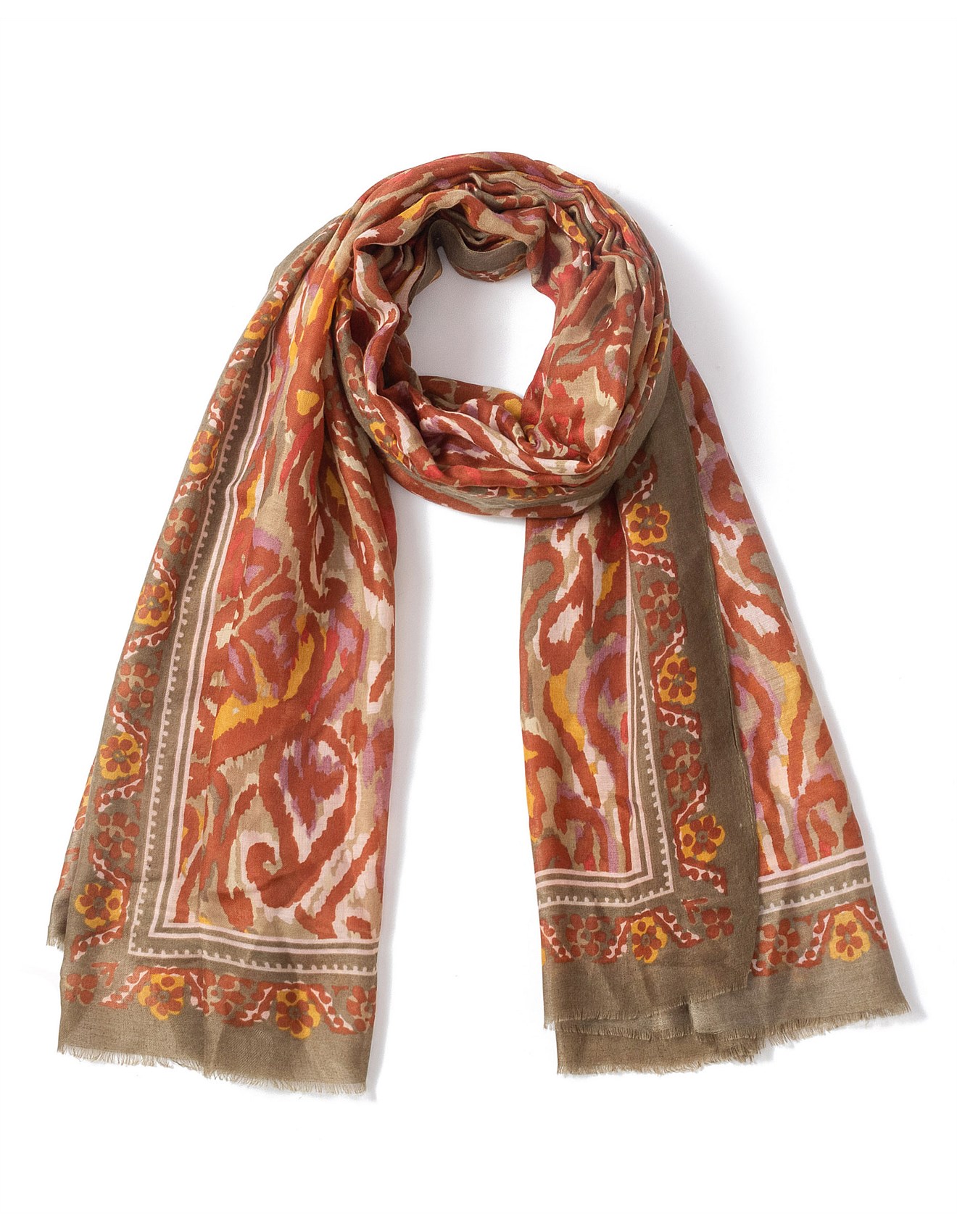 Gregory Ladner Abstract Floral Print Scarf | David Jones
