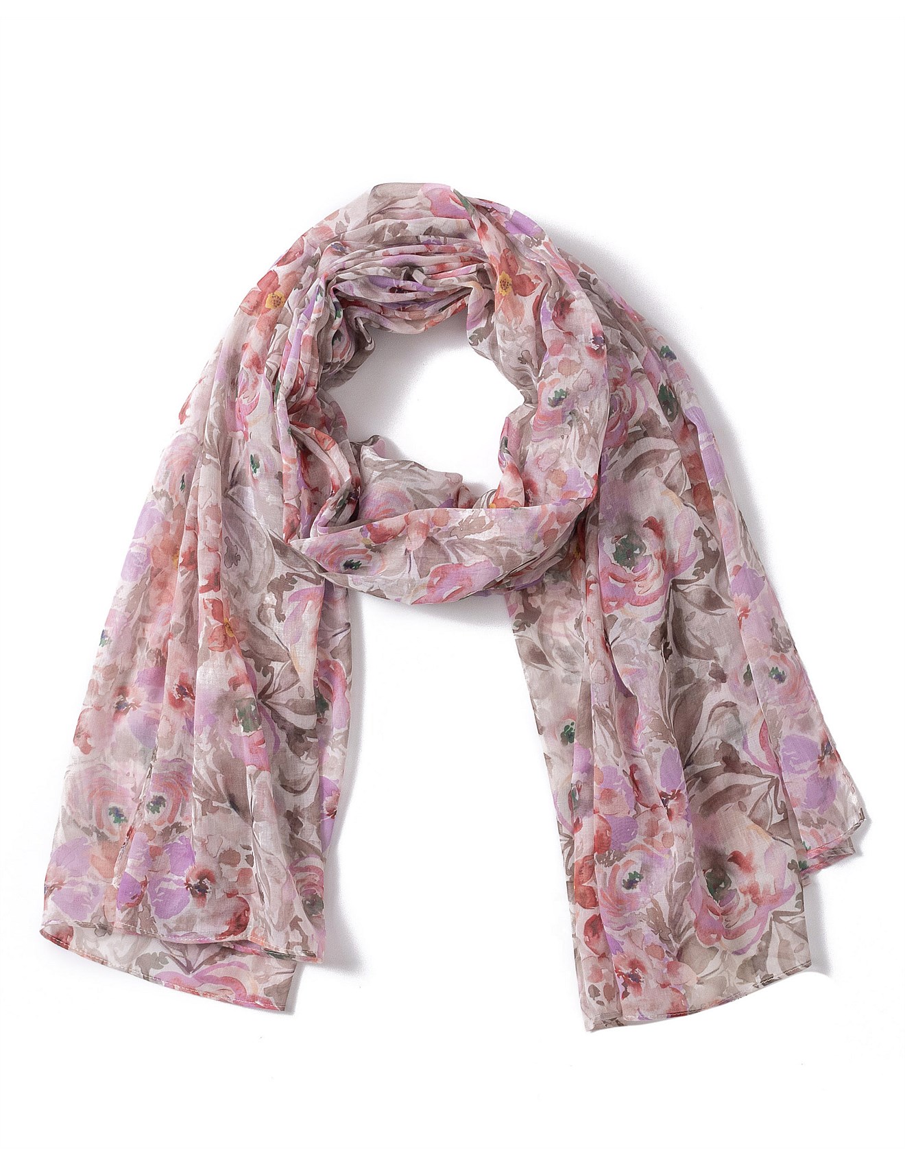 Gregory Ladner Floral Pattern Scarf | David Jones