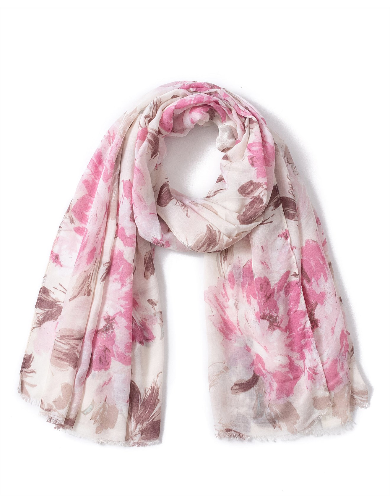 Gregory Ladner Classic Floral Print Scarf | David Jones
