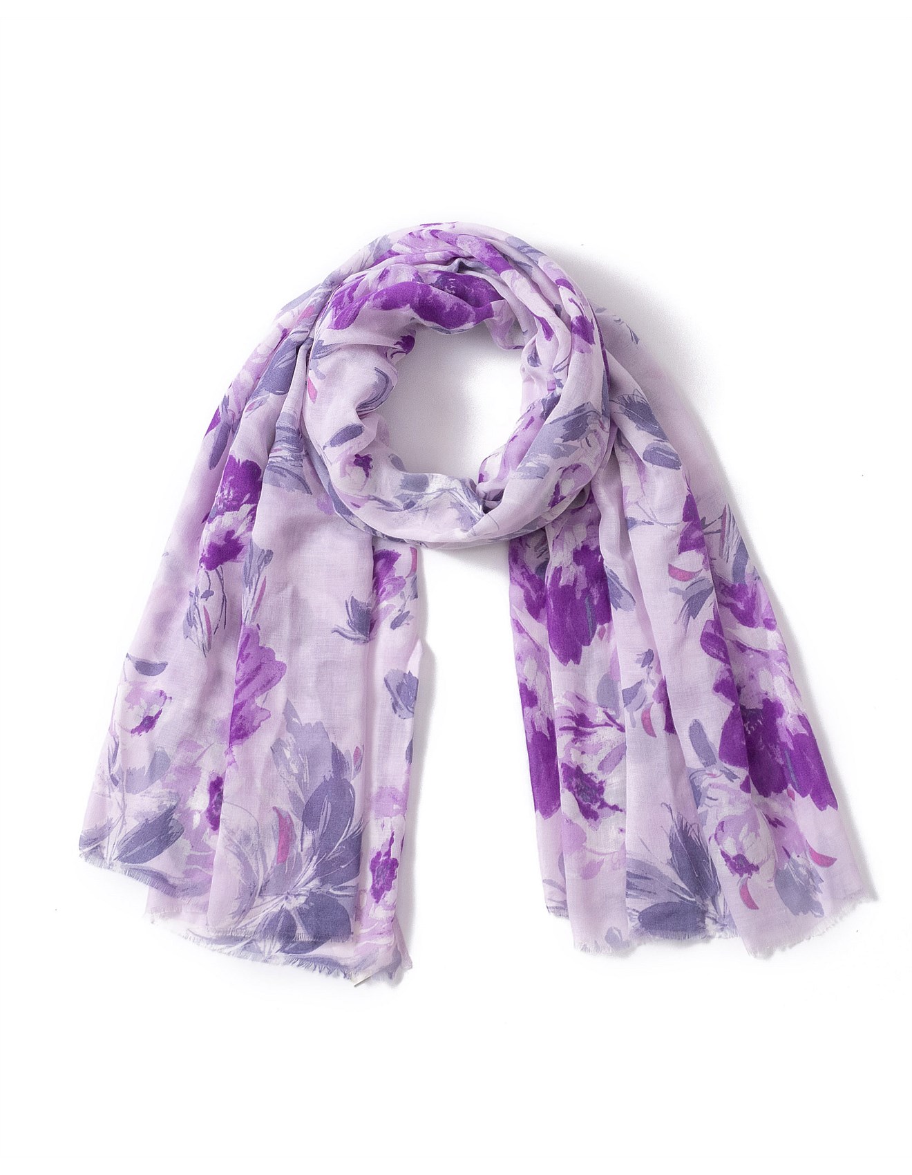 Gregory Ladner Classic Floral Print Scarf | David Jones