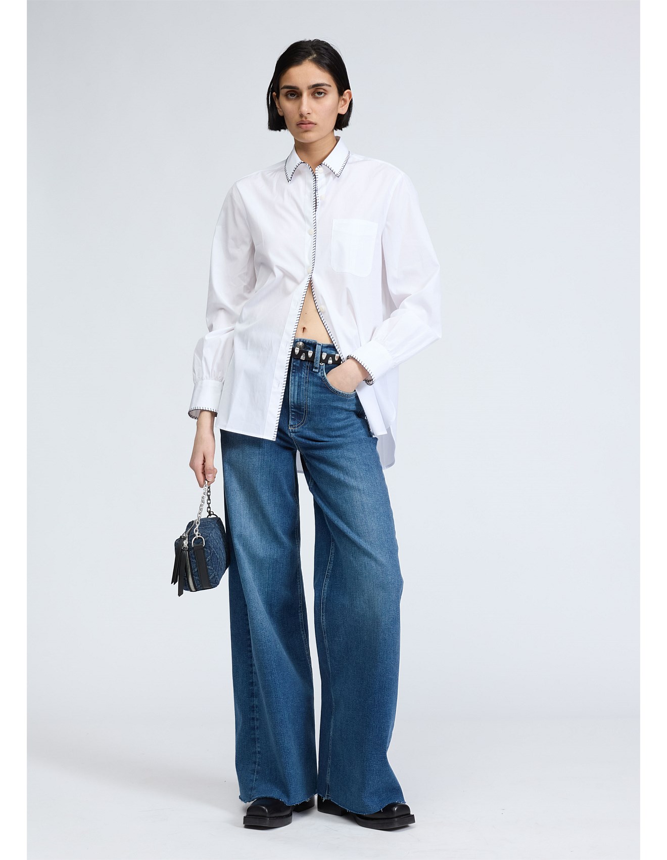 Rag & Bone Maxine Blanket Stitch Shirt | David Jones