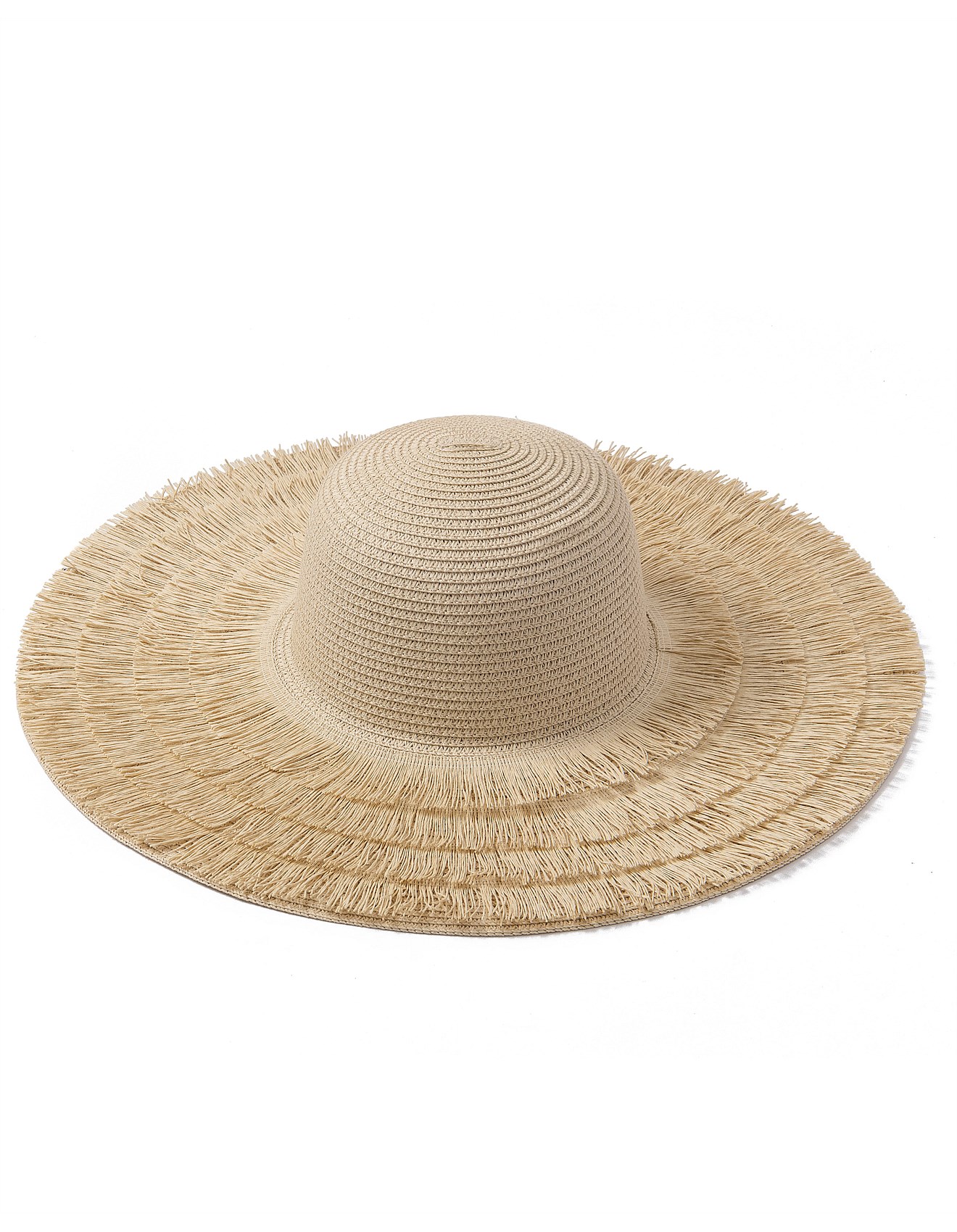 Gregory Ladner Wide Brim Layered Fringe Hat | David Jones