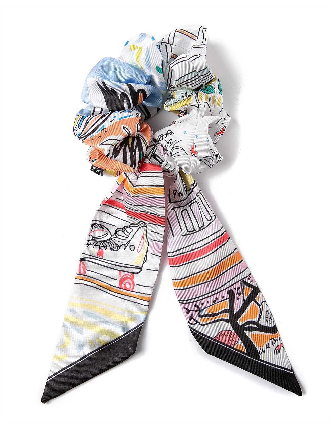 Gregory Ladner Pattern Scrunchie With Tails | David Jones