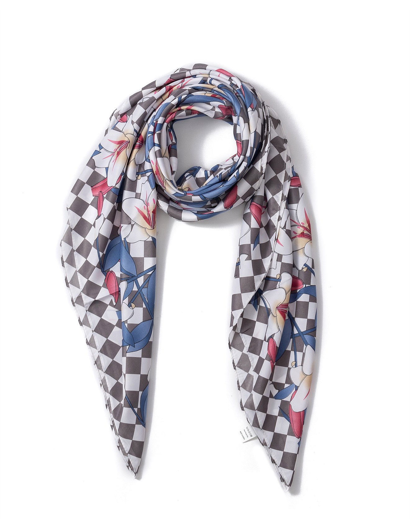 The Two Mrs Grenvilles Floral Check Large Square | David Jones