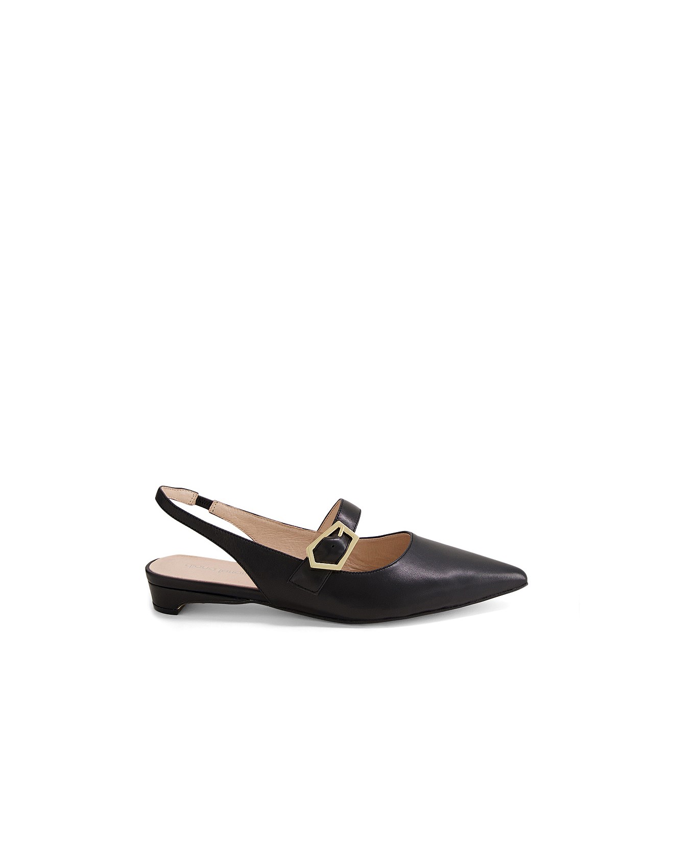 Diana Ferrari Deanie Black Leather Flat Shoes | David Jones
