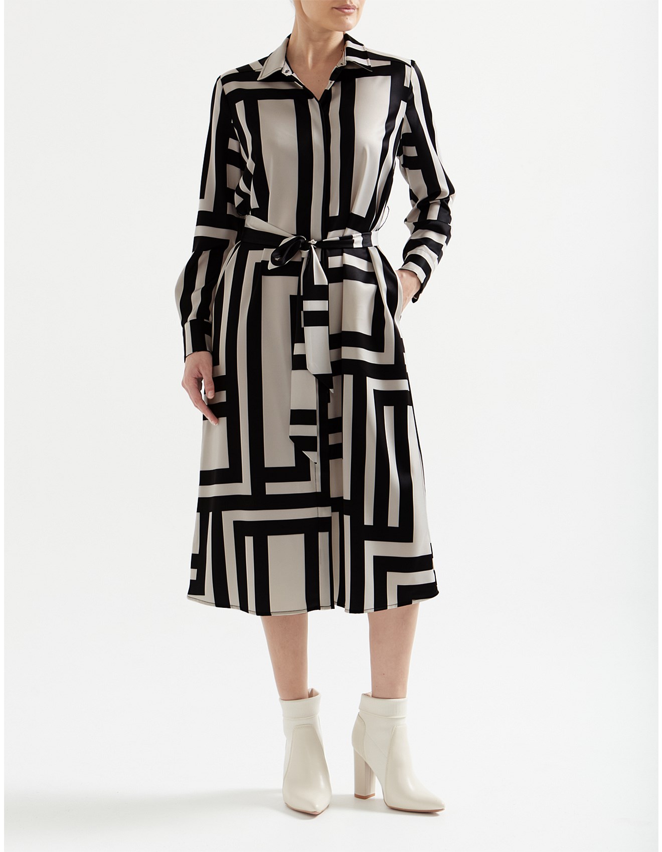 David Jones Concealed Placket Shirt Dress | David Jones