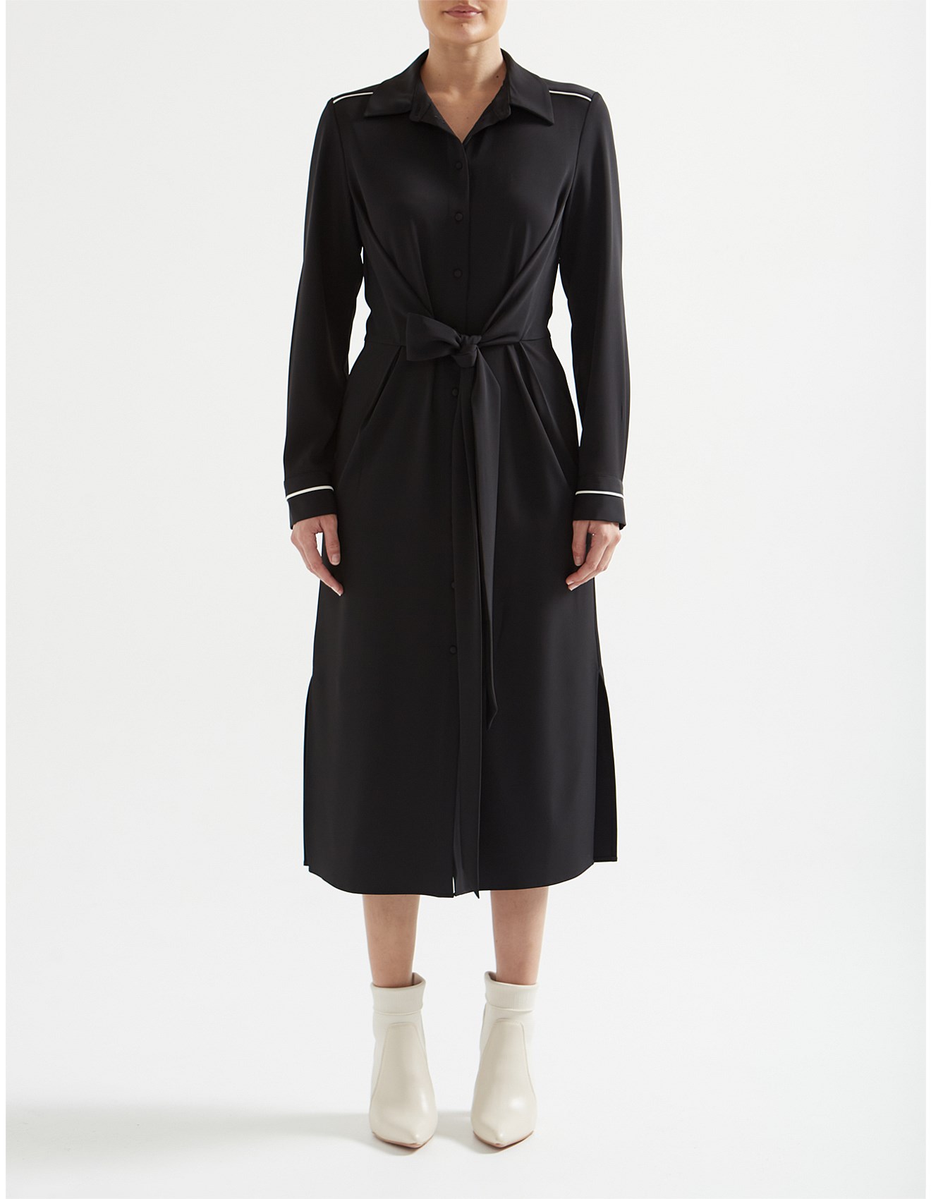 David Jones Piping Detail Tie Dress | David Jones