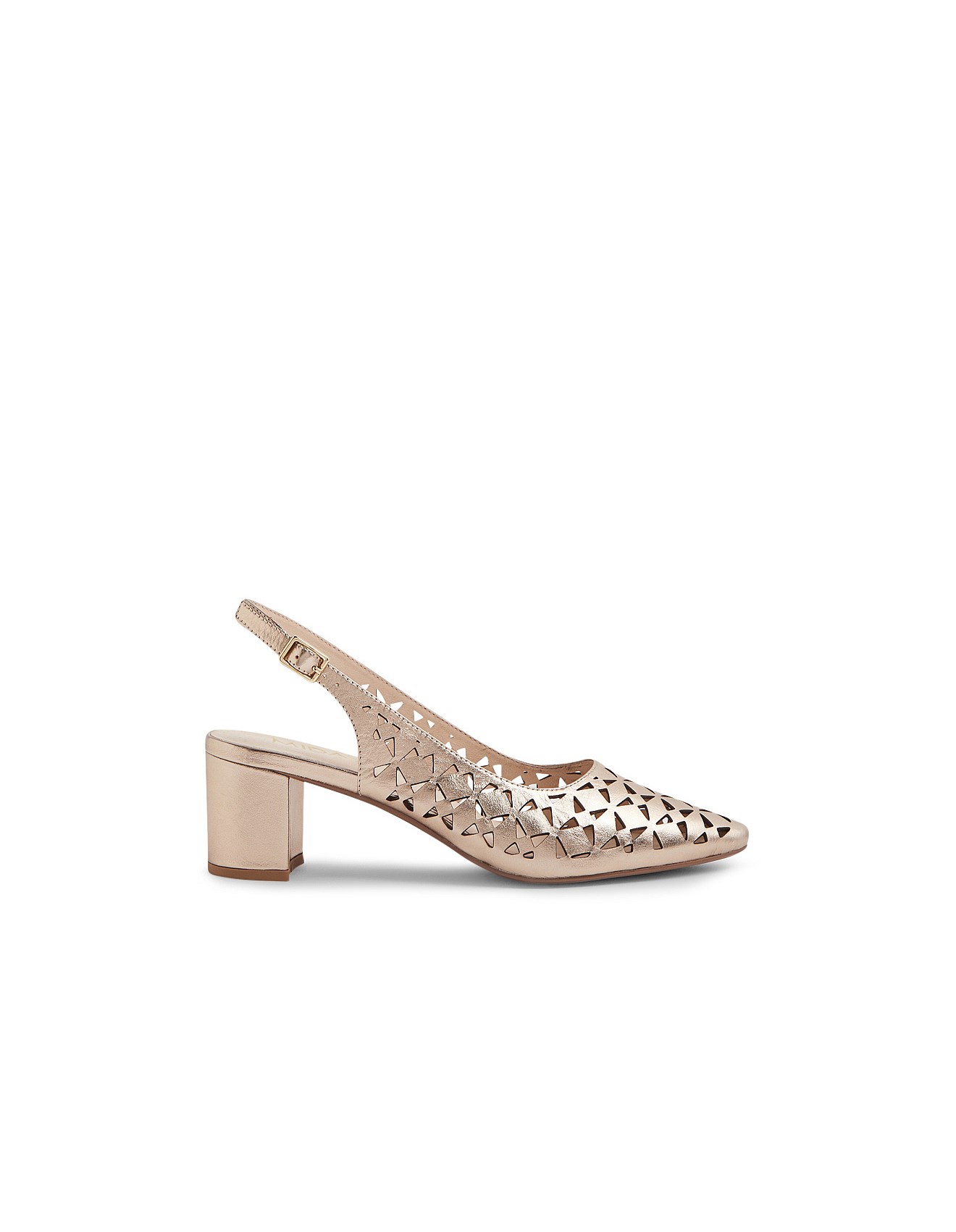 Midas Letya Champagne Leather Heels | David Jones