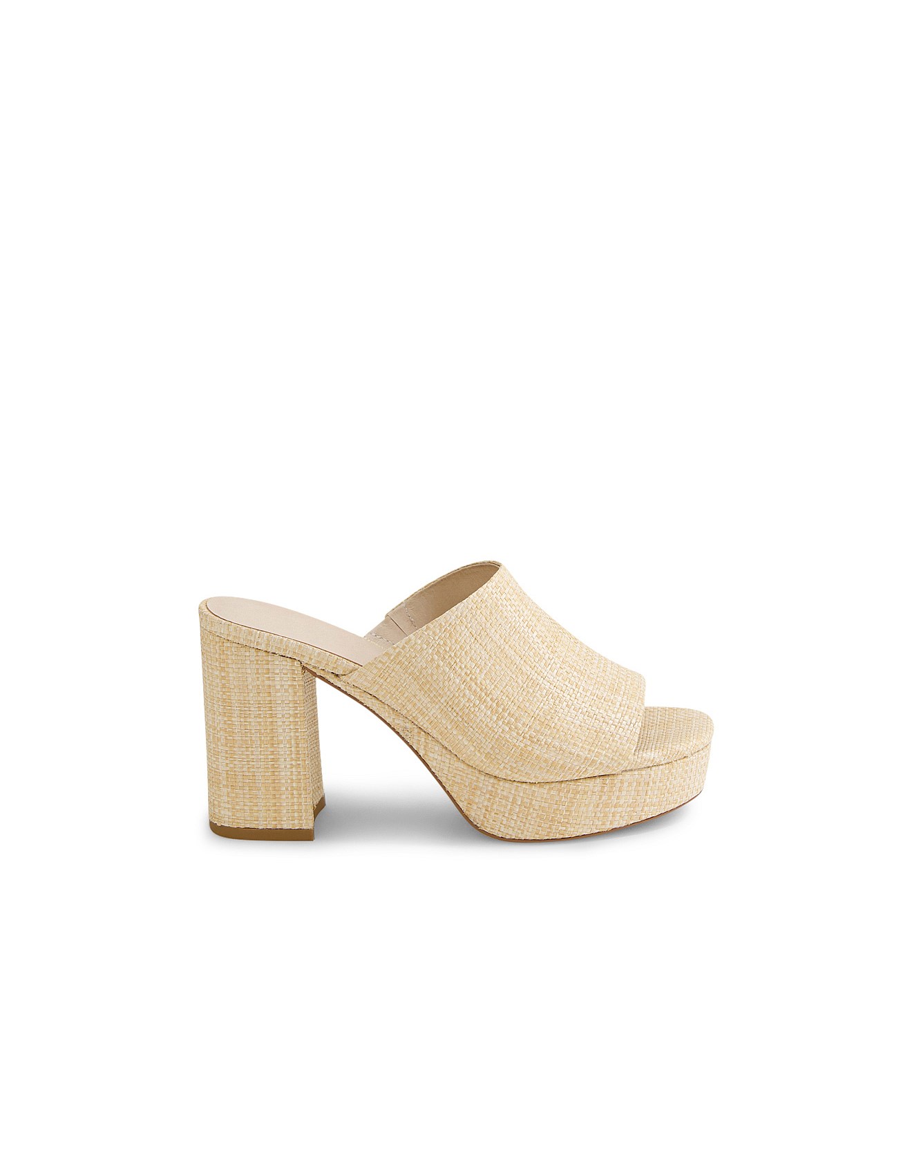 Midas Orda Natural Synthetic Raffia Heels | David Jones