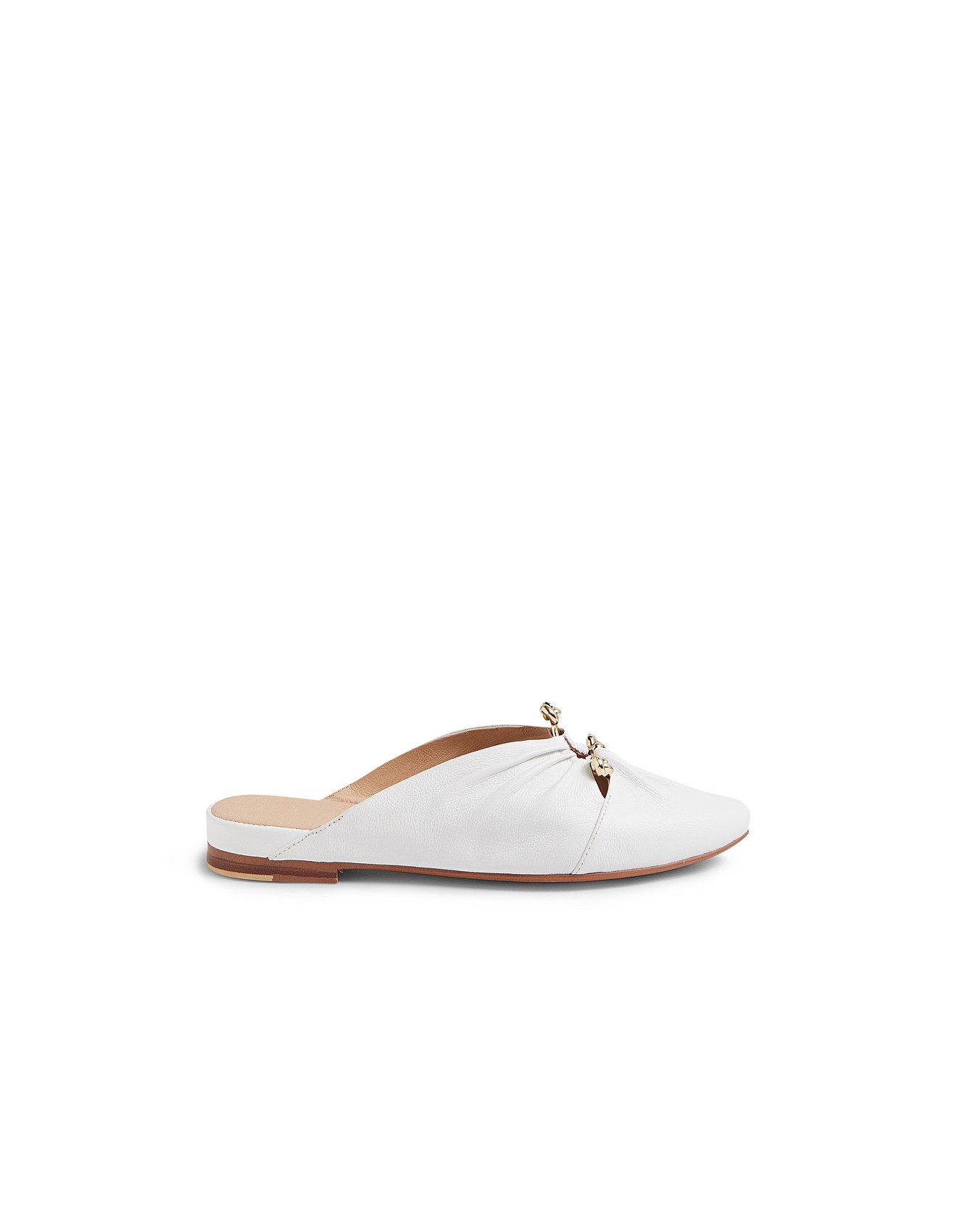 Midas Fabell White Leather Mules | David Jones