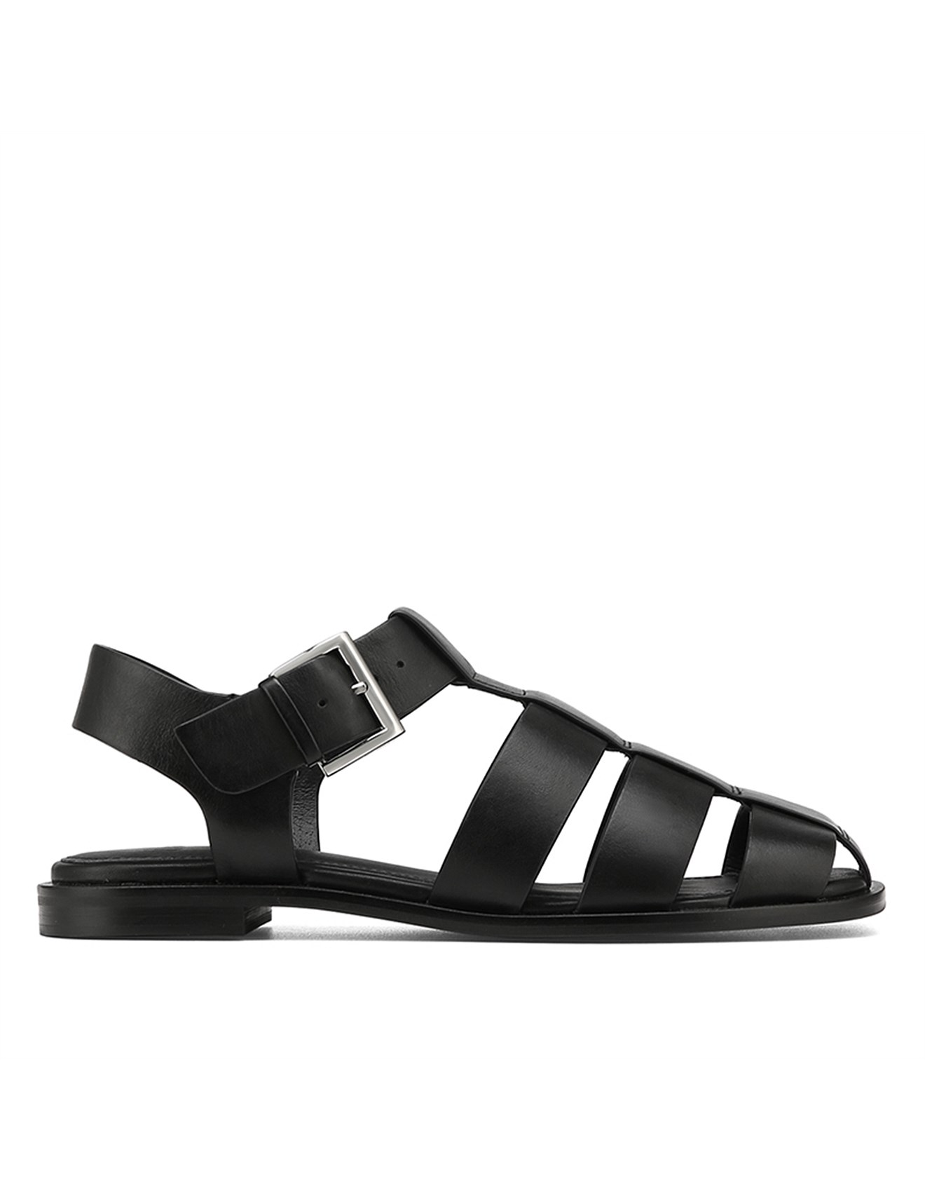 Wittner Ezria Black Leather Fisherman Sandal | David Jones
