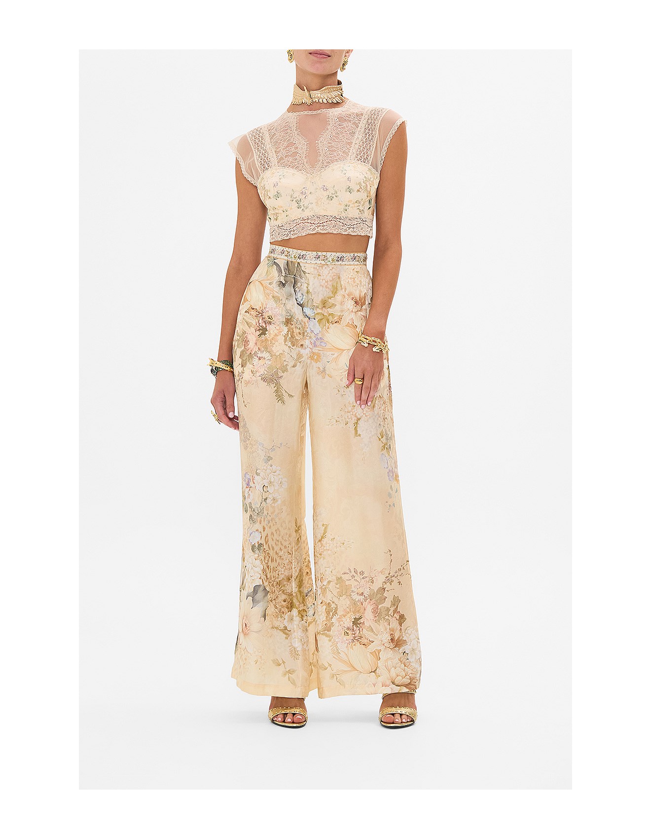 Camilla Lace Splice Top | David Jones