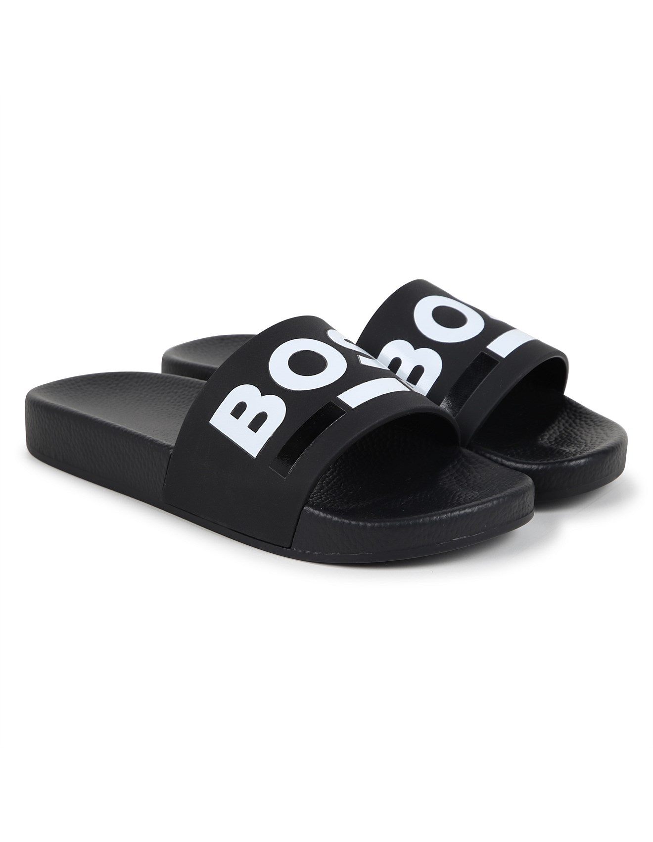 Boss Aqua Slides With Boss Print For Kids | David Jones