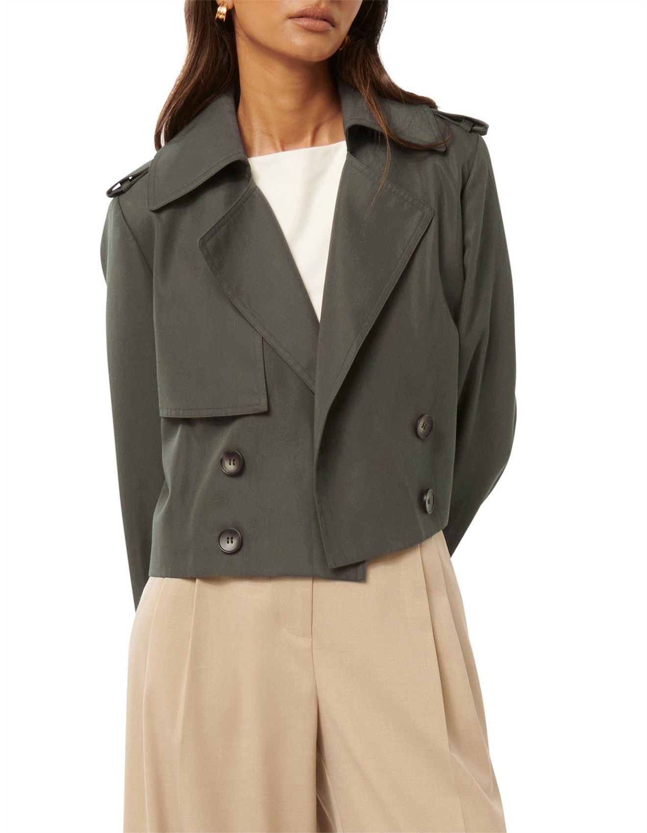 Forever New Ellie Petite Crop Trench Coat | David Jones