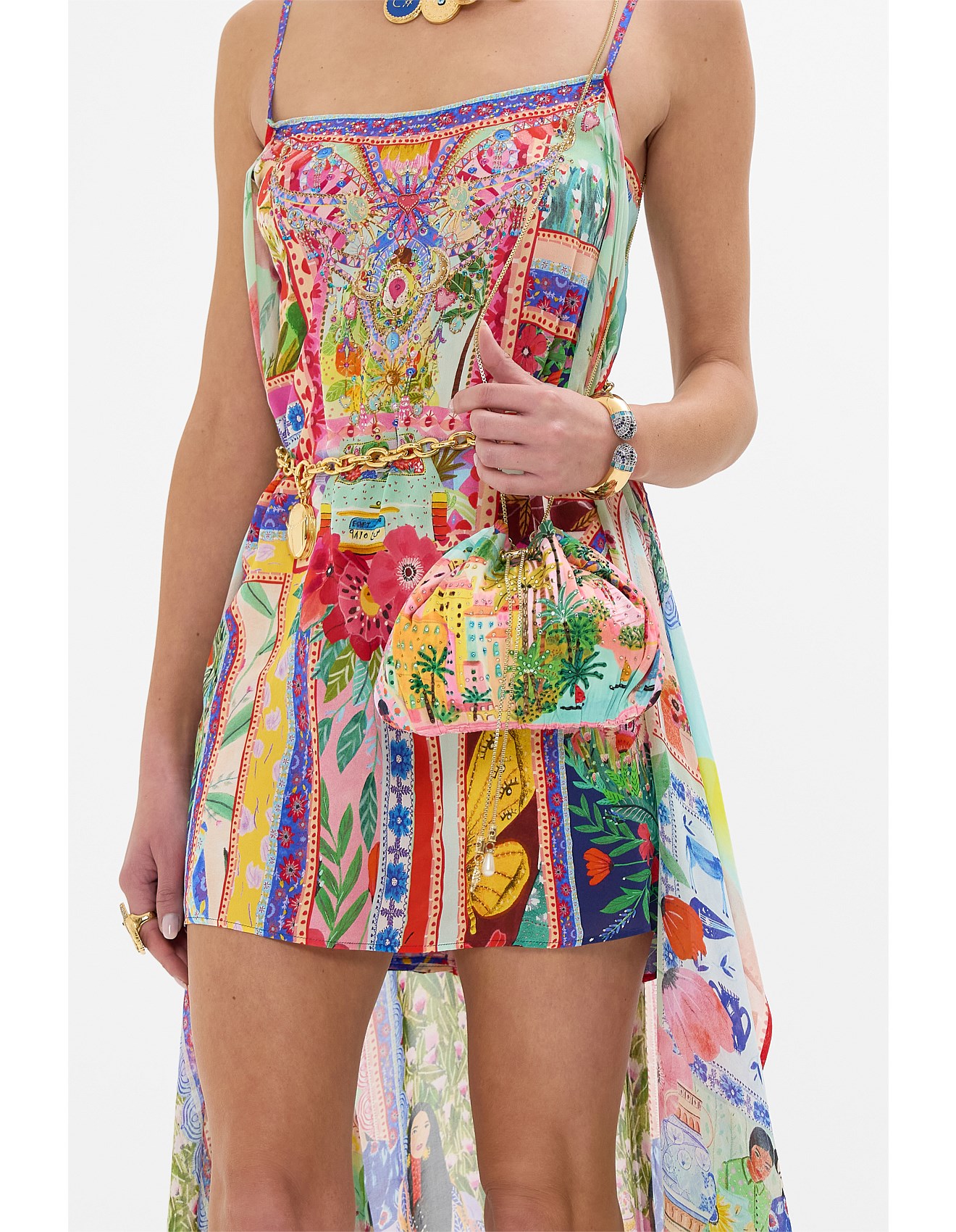 Camilla Drawstring Pouch W/Chain Strap | David Jones