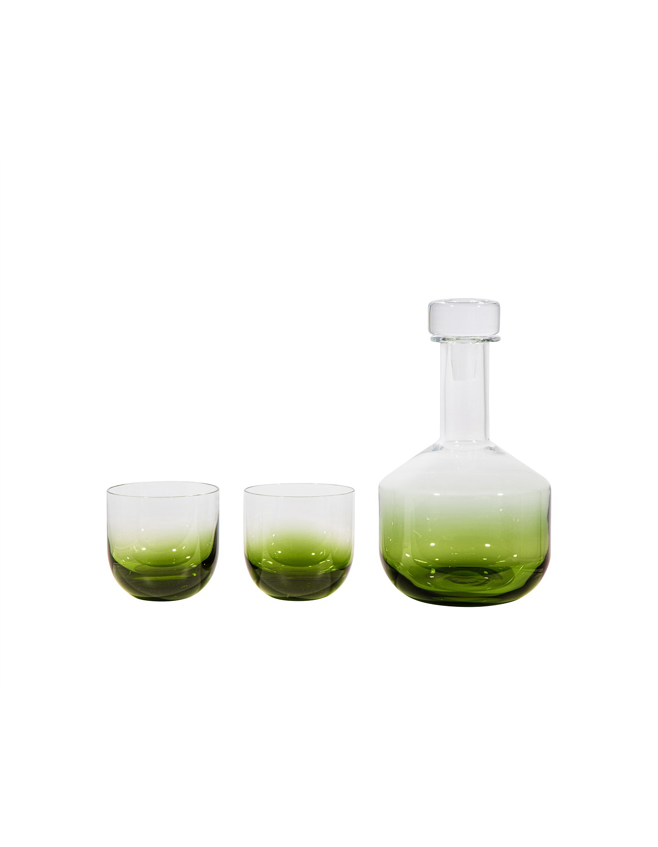 Tom Dixon Tank Decanter and Whisky Glasses Green | David Jones
