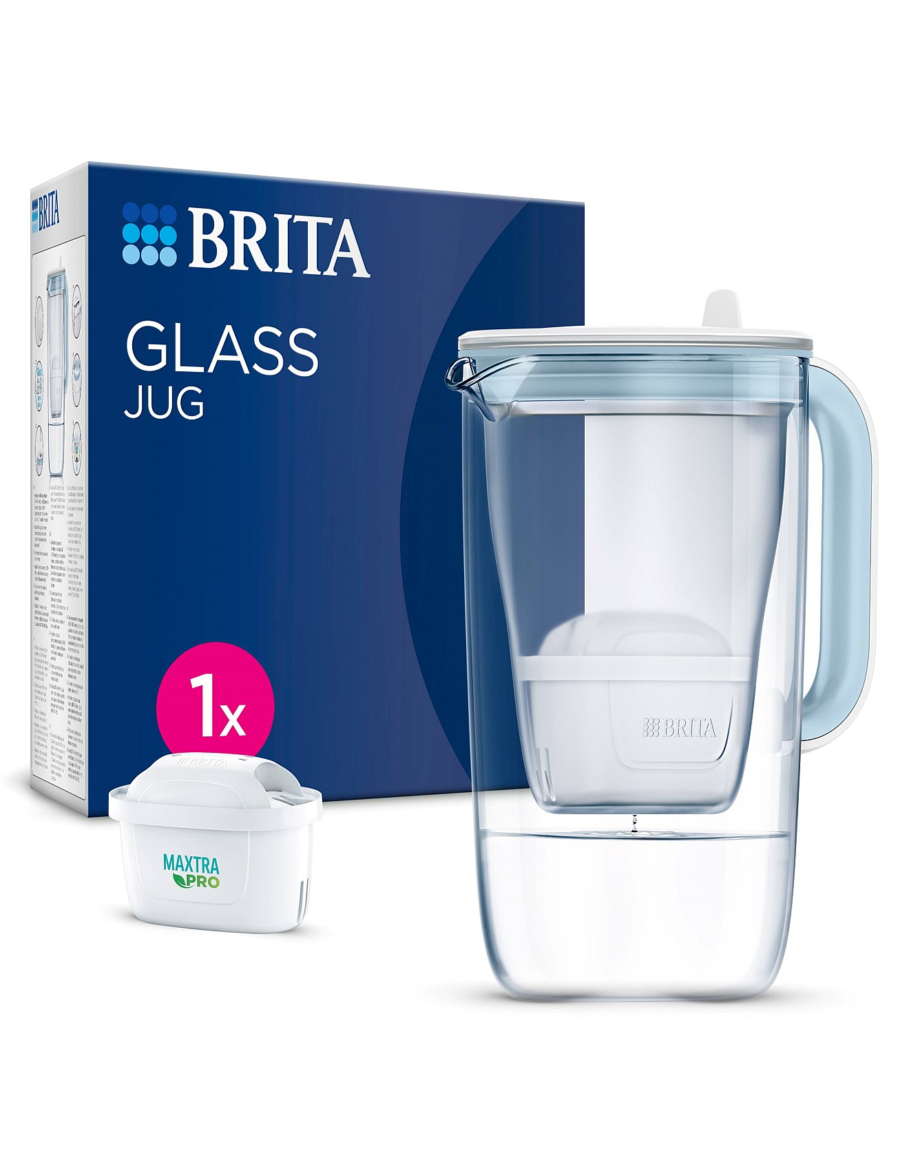 Brita Glass Water Filter Jug 2.5l Blue | David Jones