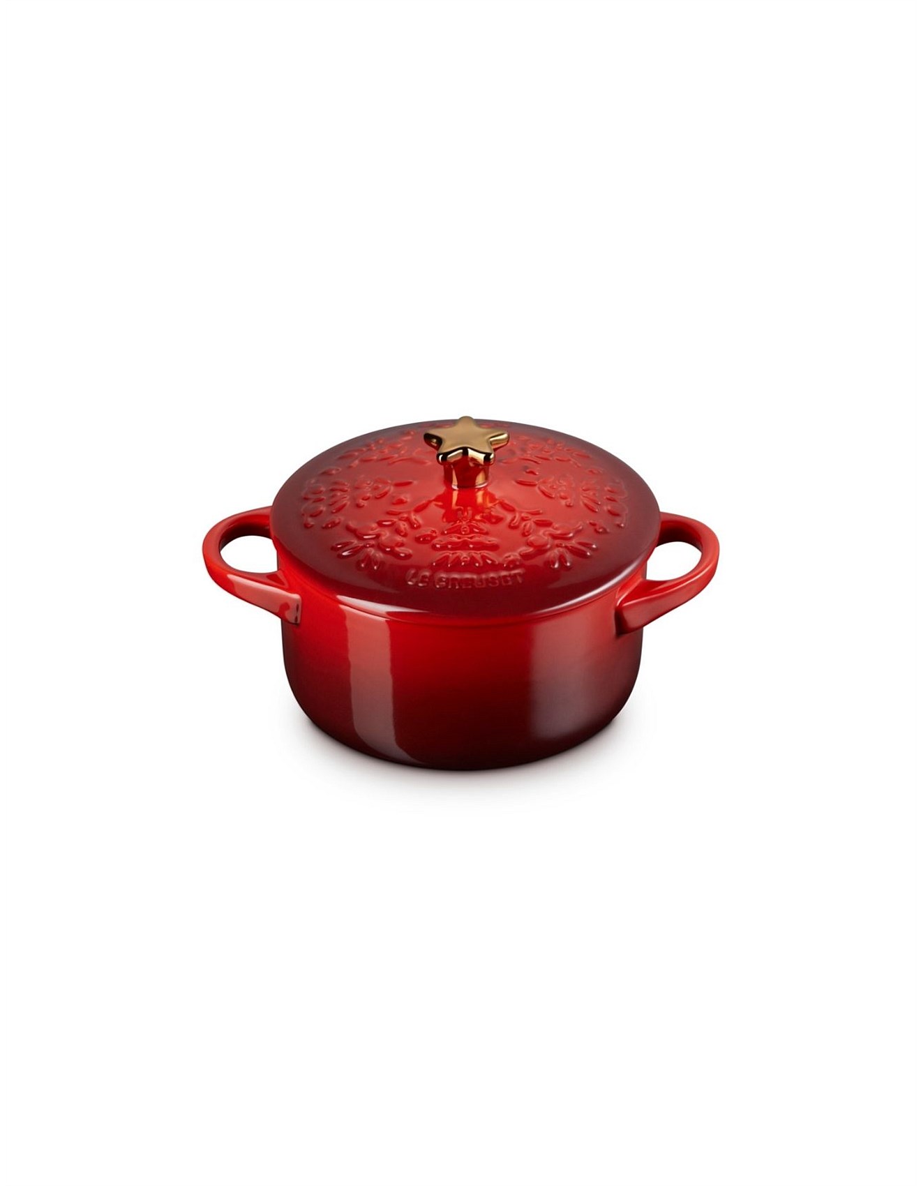 Le Creuset Mini Casserole 14cm W Star Knob Cerise | David Jones