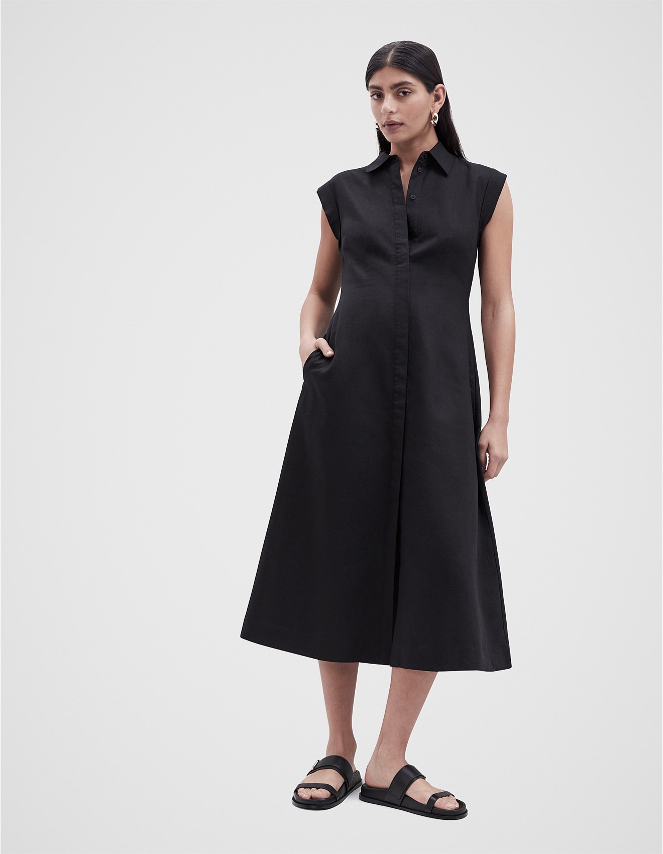 Unison Rolled Sleeve Midi Dress | David Jones