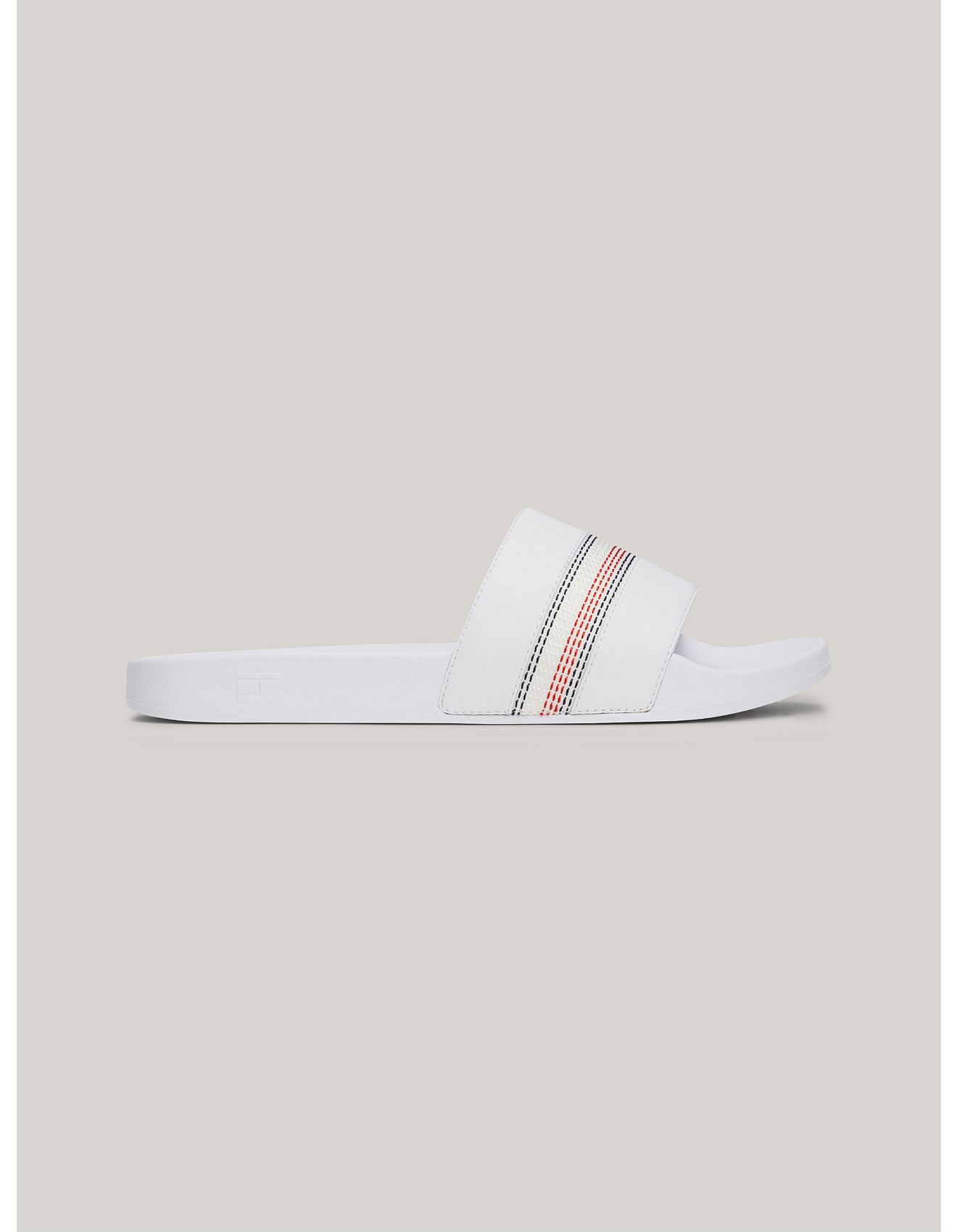 Tommy Hilfiger Maezie Corporate Stripe Pool Slide White | David Jones