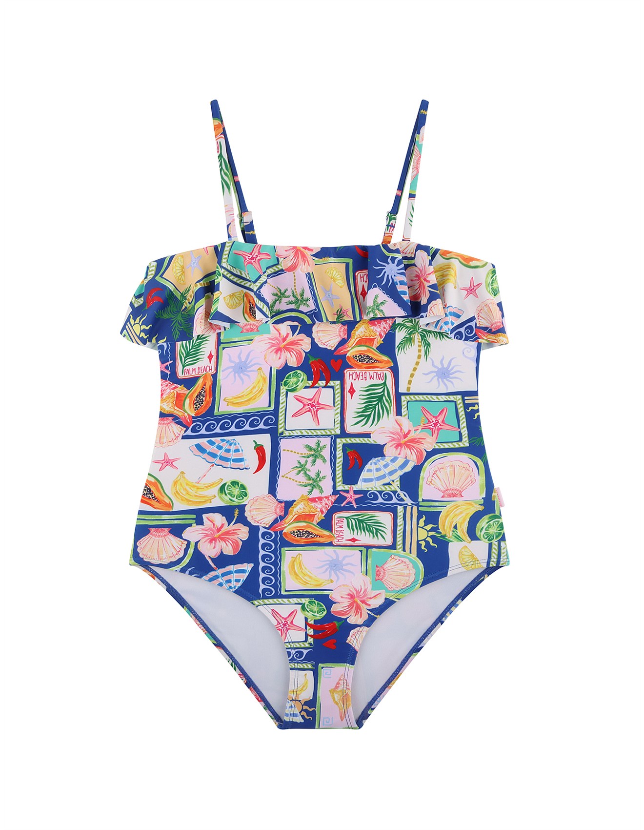 Seafolly Postcards Frill One Piece | David Jones