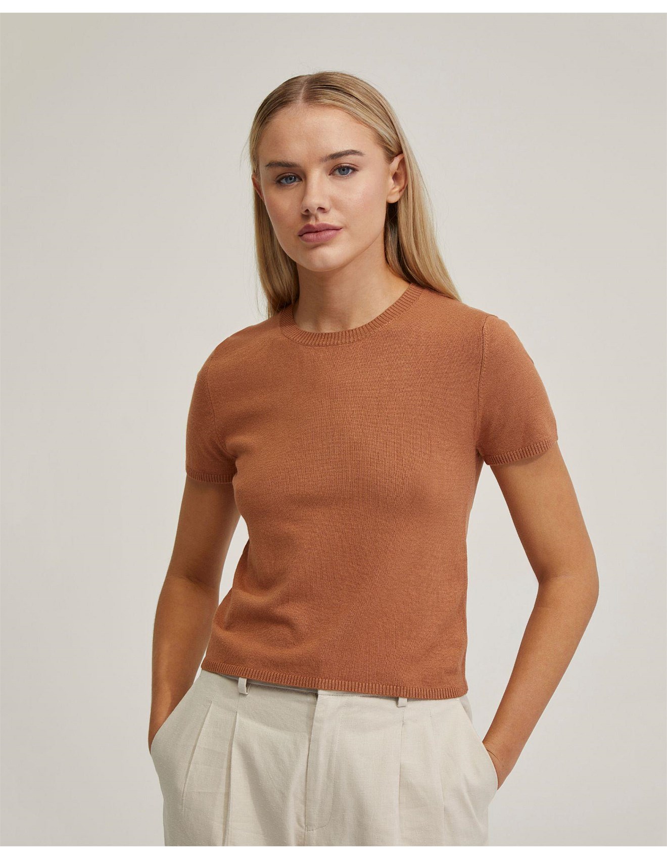 Oxford Olivia Crop Knit Top | David Jones