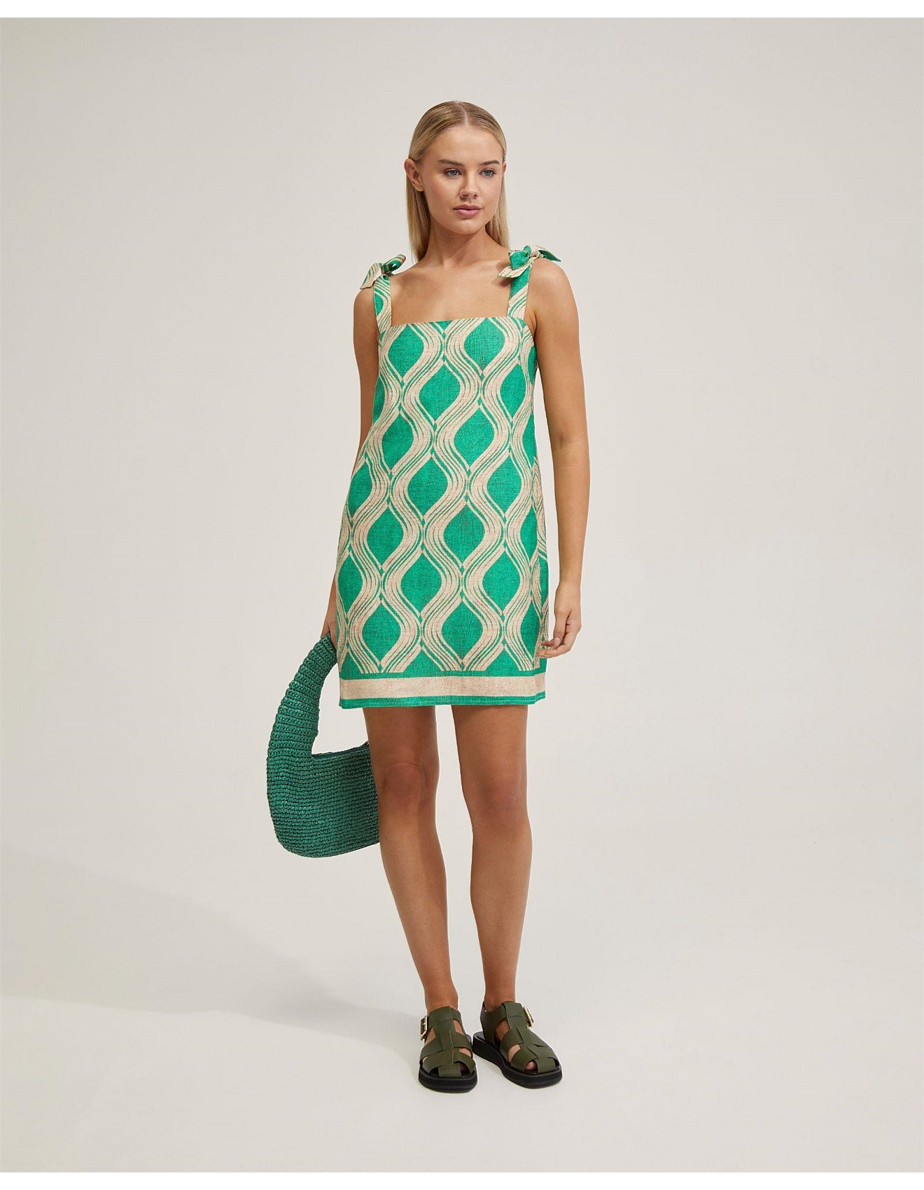 Oxford Emily Linen Blend Printed Dress | David Jones