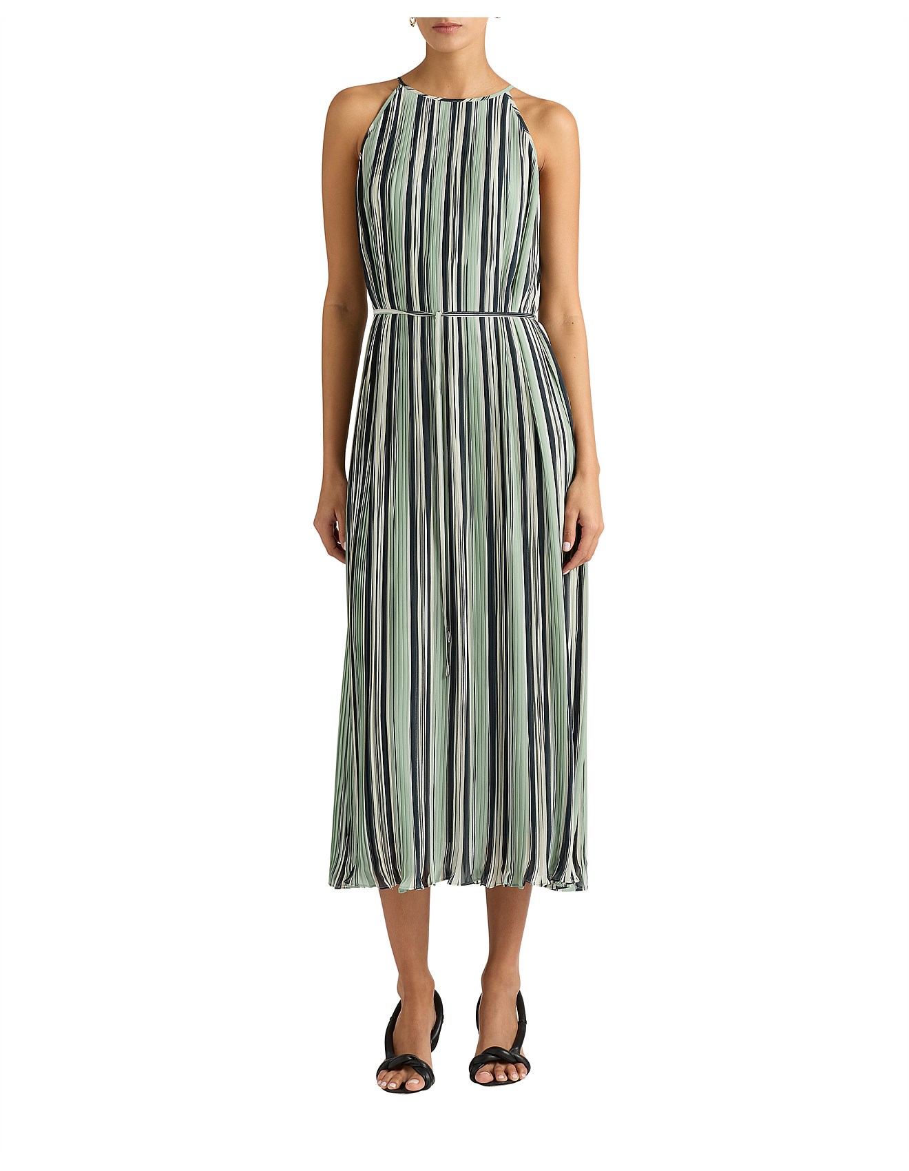 David Lawrence Evelina Stripe Pleat Dress | David Jones