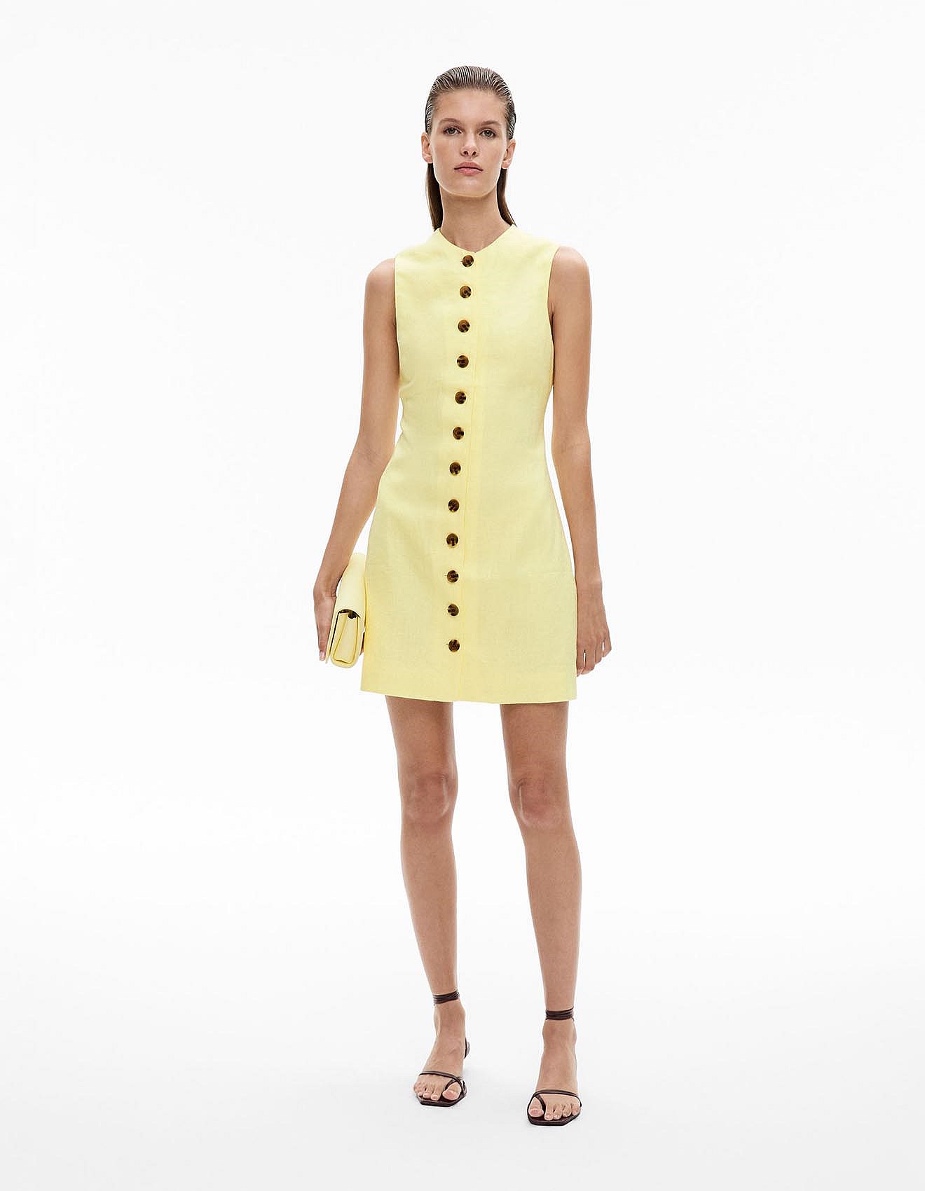 Witchery Button Front Mini Dress With Mock Tortoise Shell Buttons ...