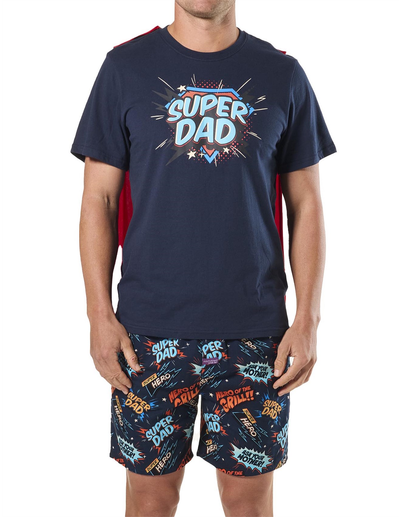 Mitch Dowd Super Dad Knit/woven Pj Set | David Jones