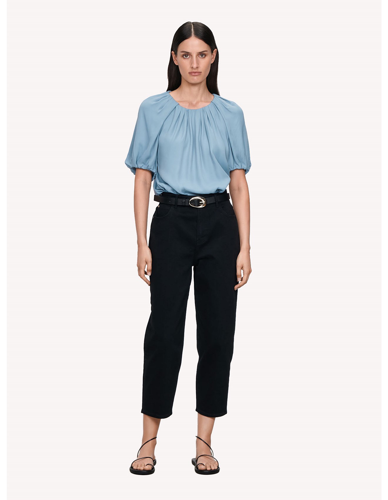 Veronika Maine Cupro Twill Blouson Top | David Jones