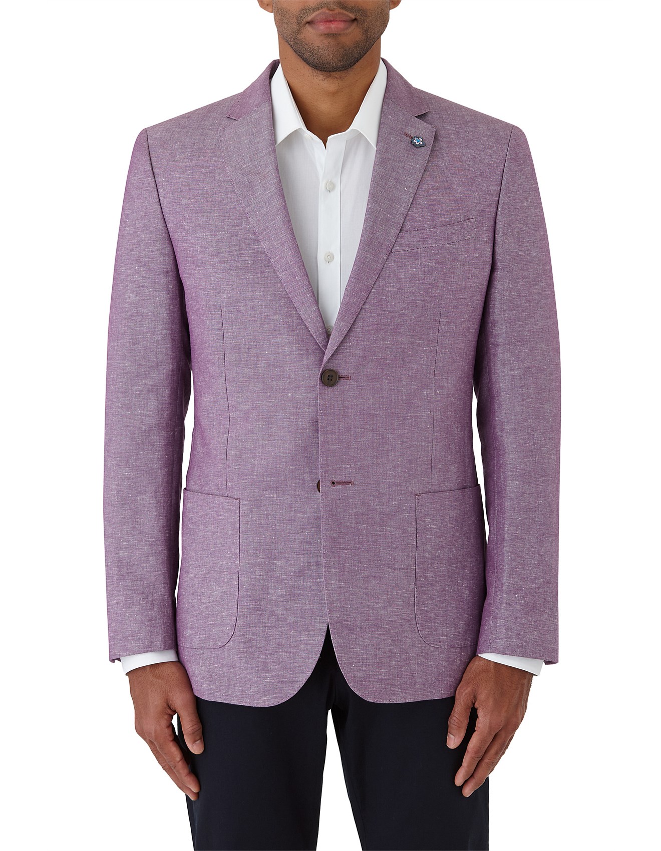 Uberstone Linen Slub Mix Blazer | David Jones