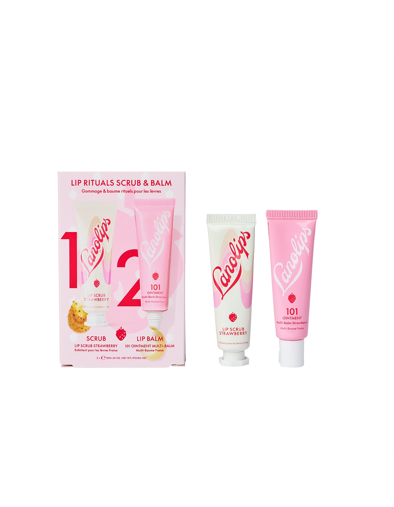 Lano Lip Rituals Strawberry Scrub & Balm Set | David Jones