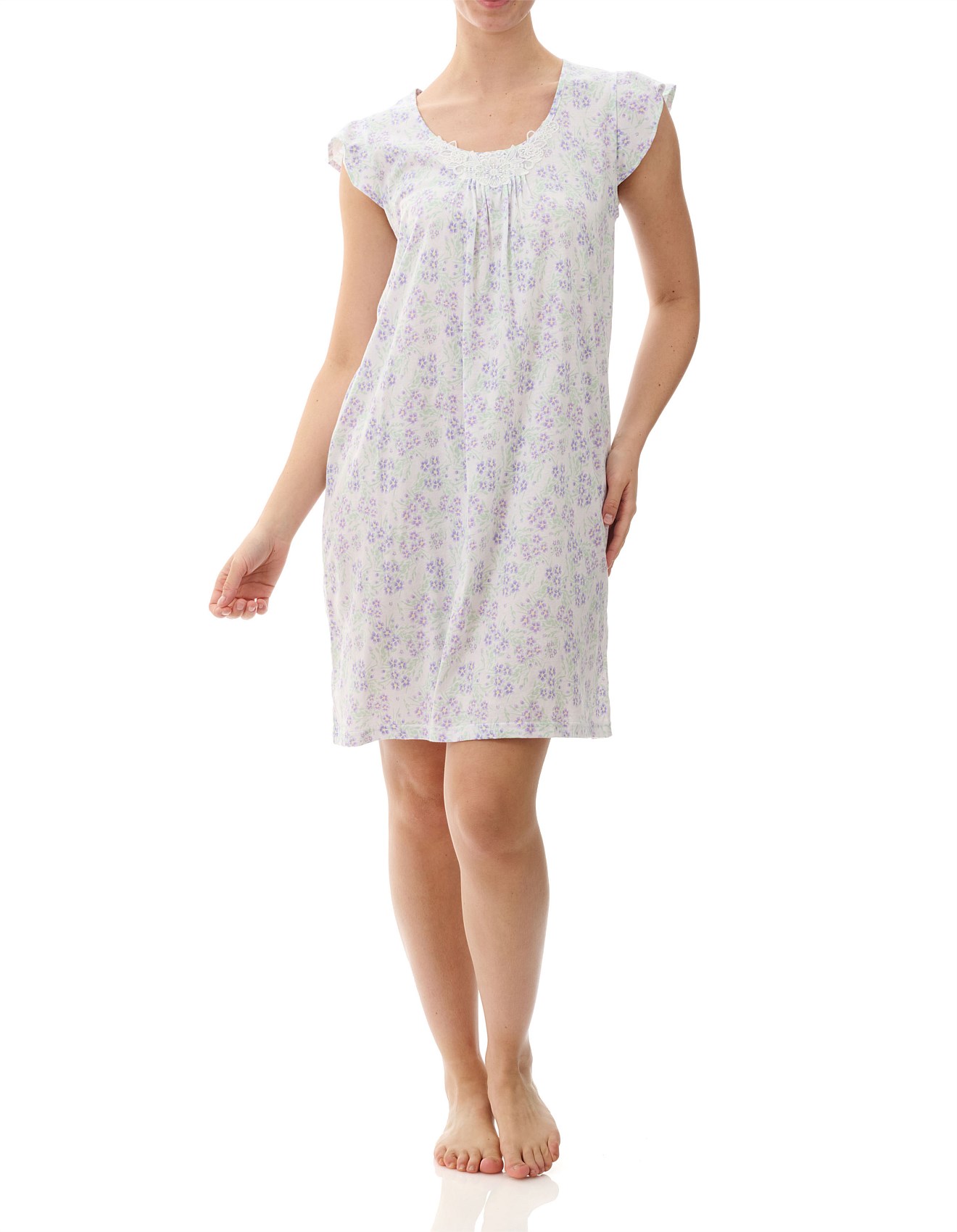 Givoni Flutter Sleeve Short Nightie | David Jones