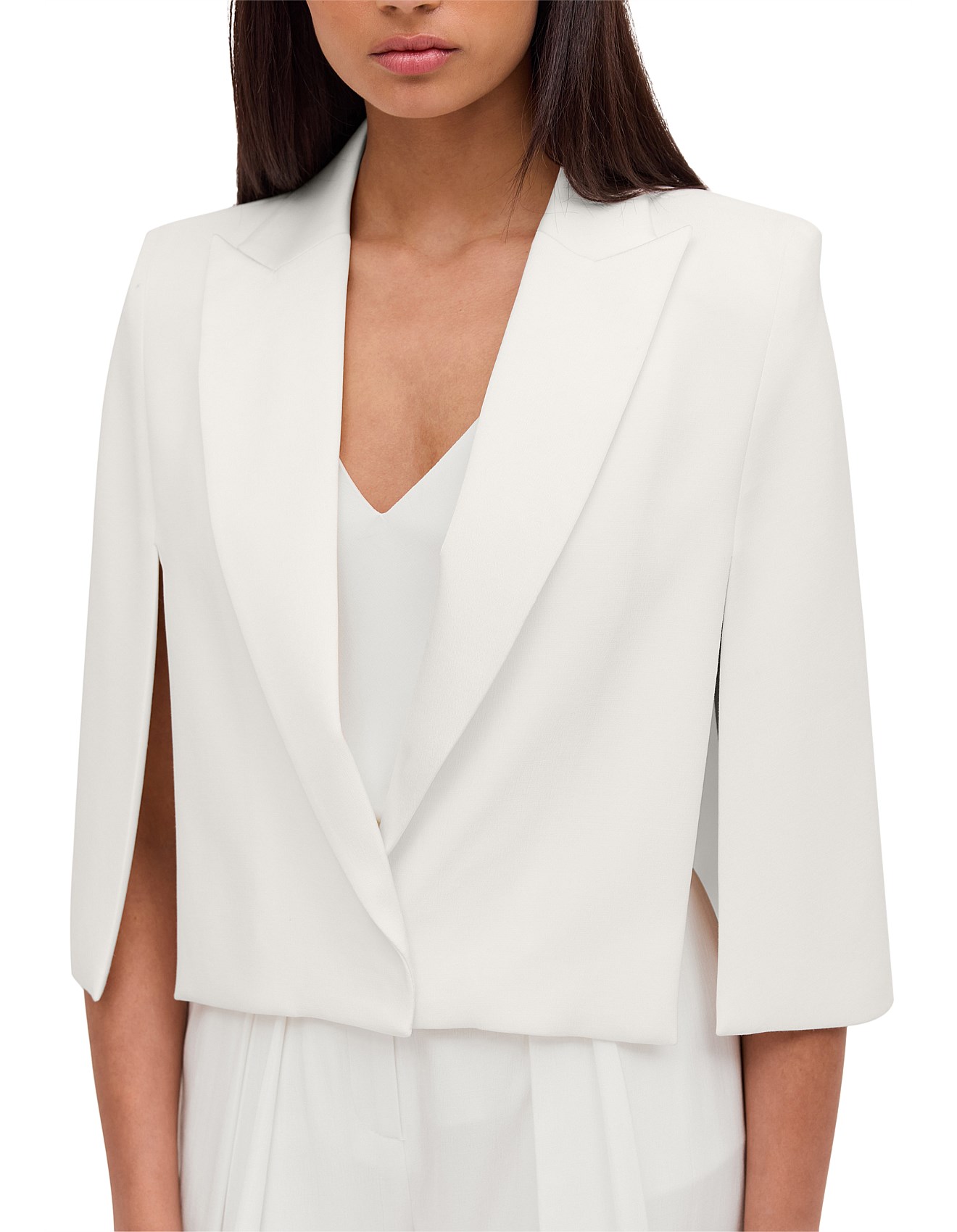 Bianca Spender Ivory Satin Crepe Jacquette | David Jones