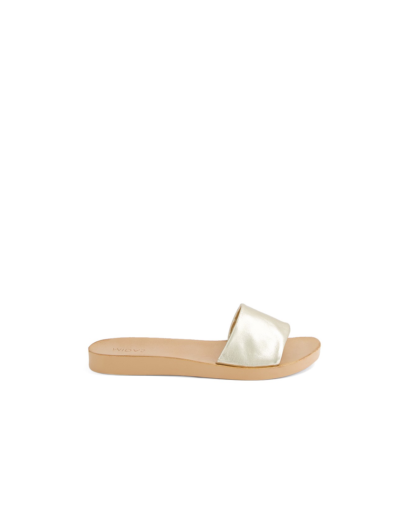 Midas Natiny Pale Gold Leather Slides | David Jones