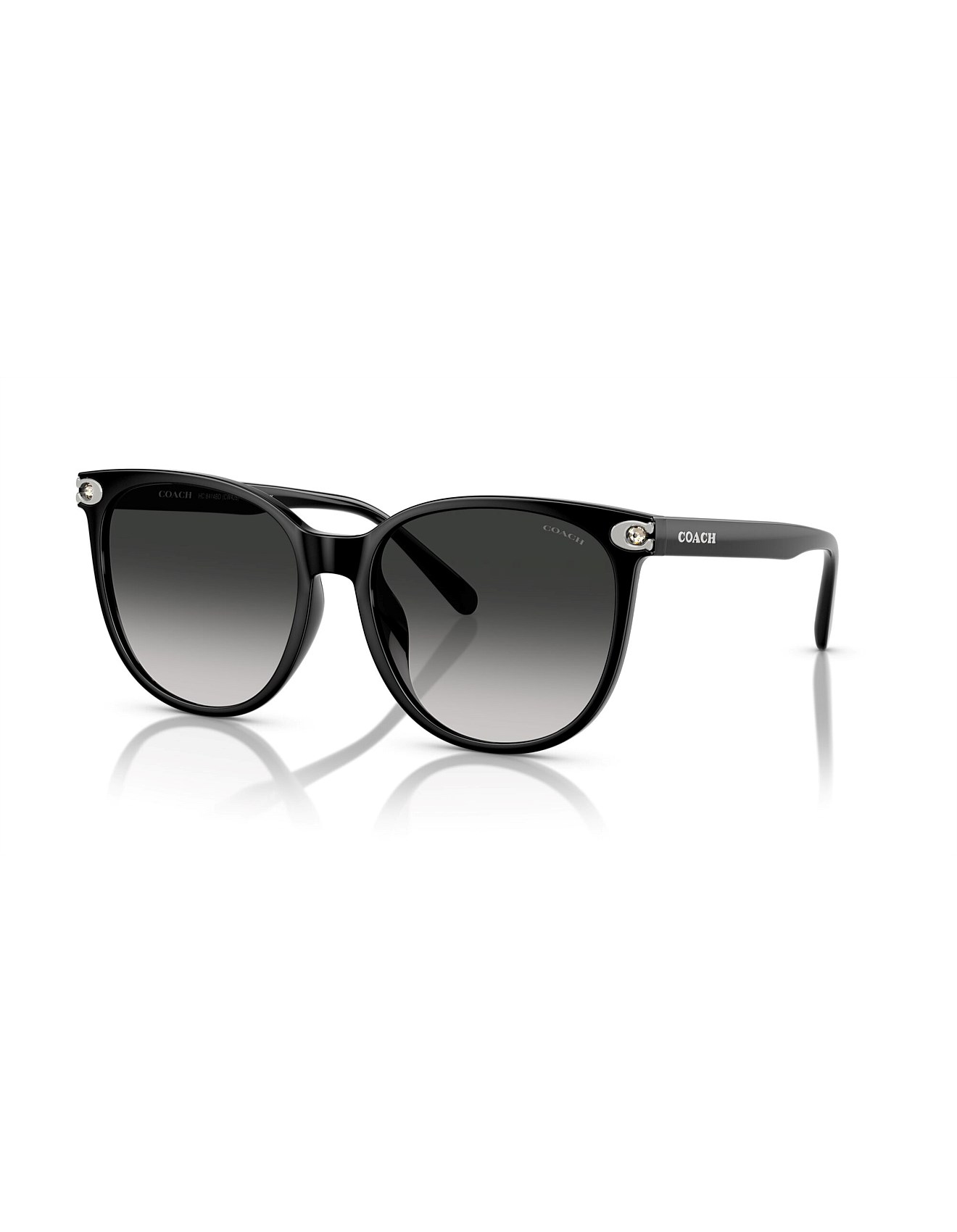 Coach Cw428 Round Black Grey Gradient Sunglasses | David Jones