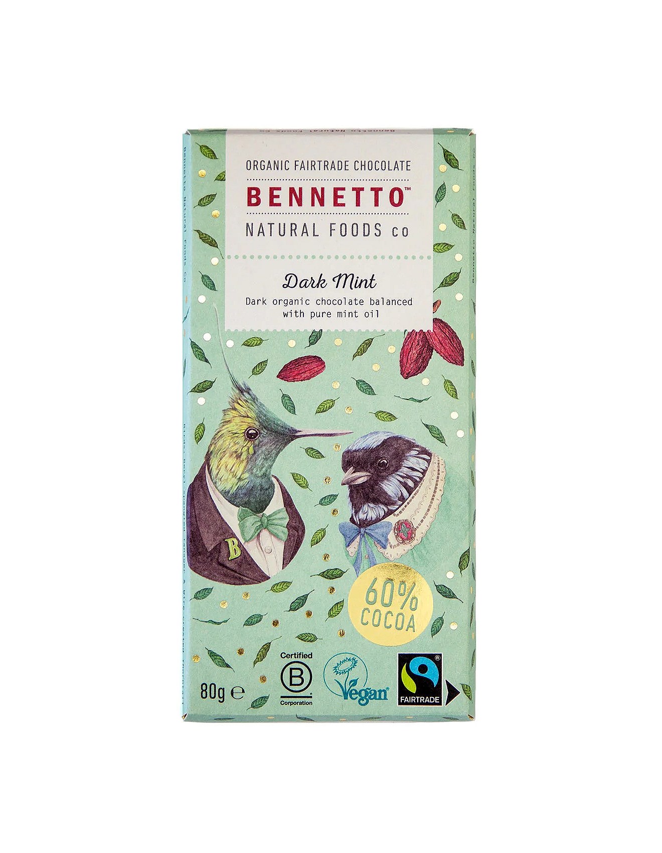 Bennetto Dark Mint Chocolate 80g | David Jones