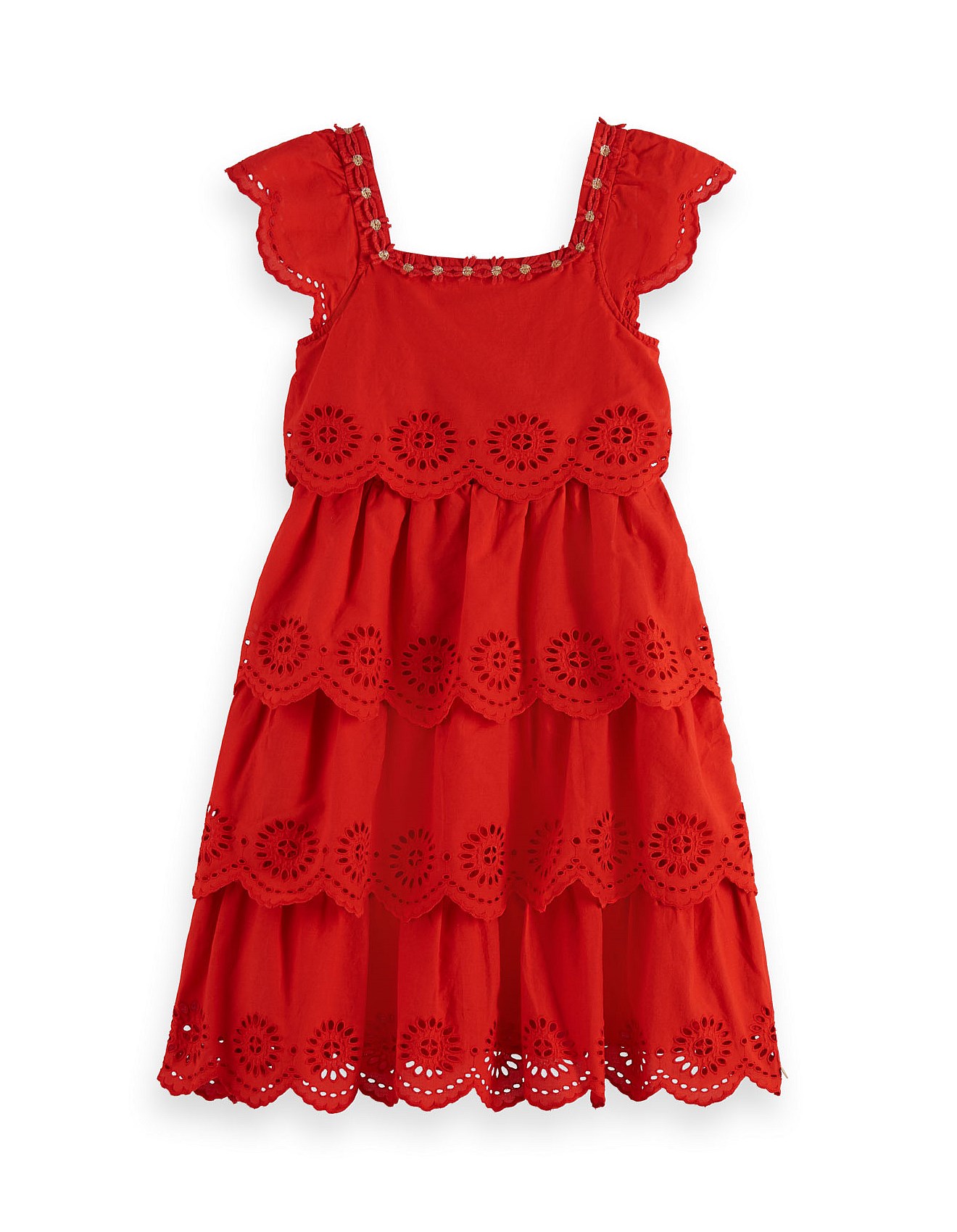 Scotch & Soda Layered Midi Broderie Dress | David Jones