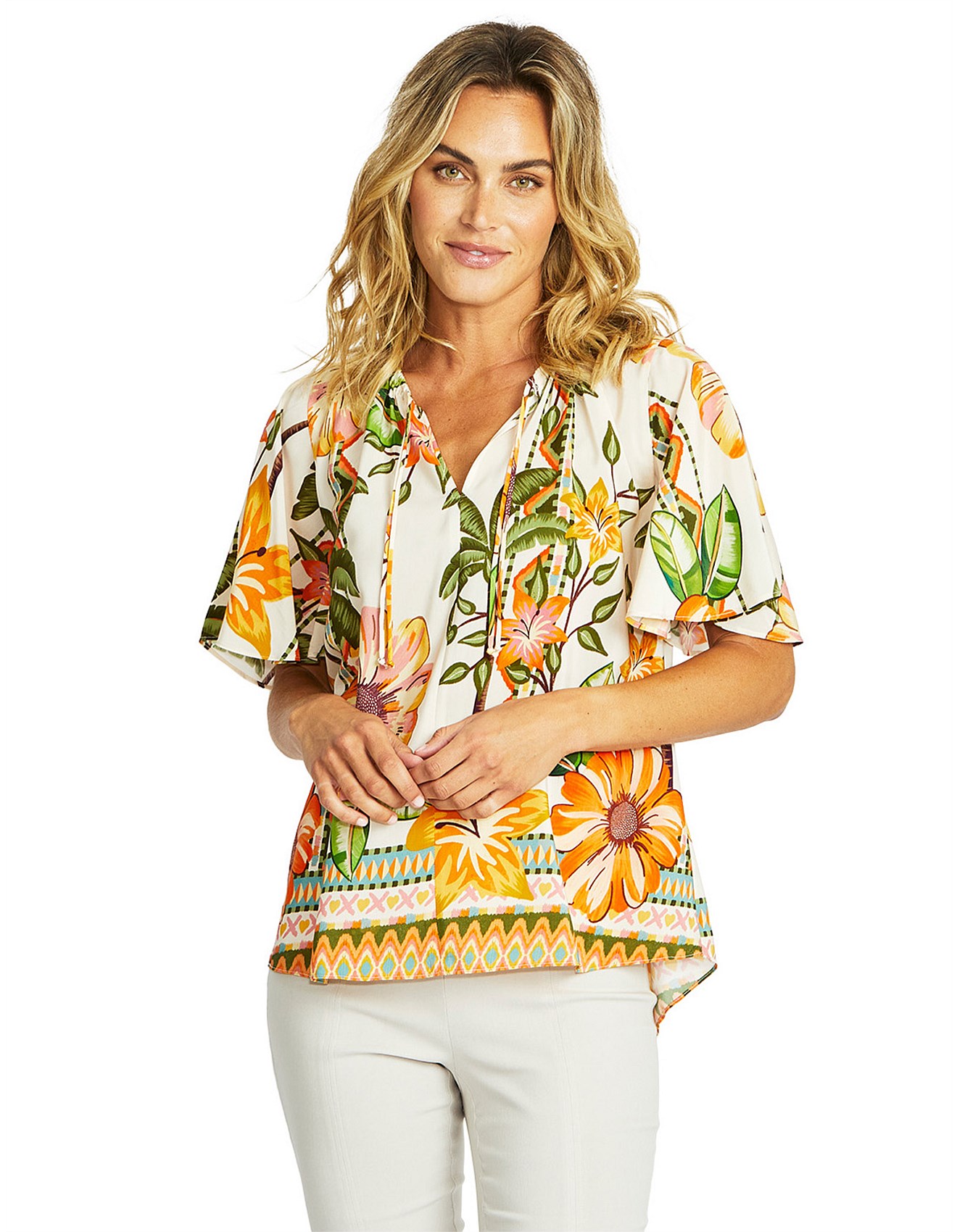 Ping Pong Ipanema Bell Sleeve Blouse | David Jones