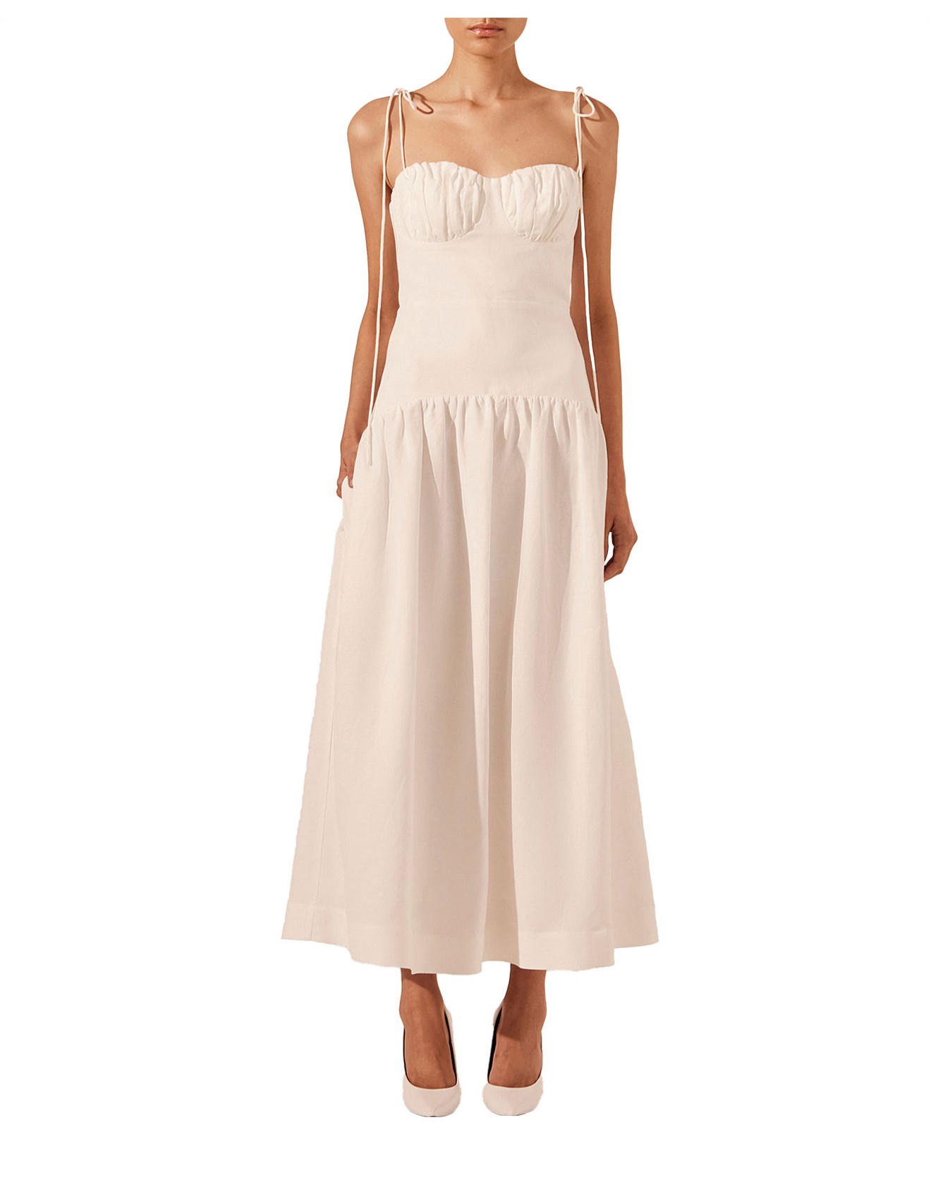 Shona Joy Blanc Gathered Bubble Midi Dress | David Jones