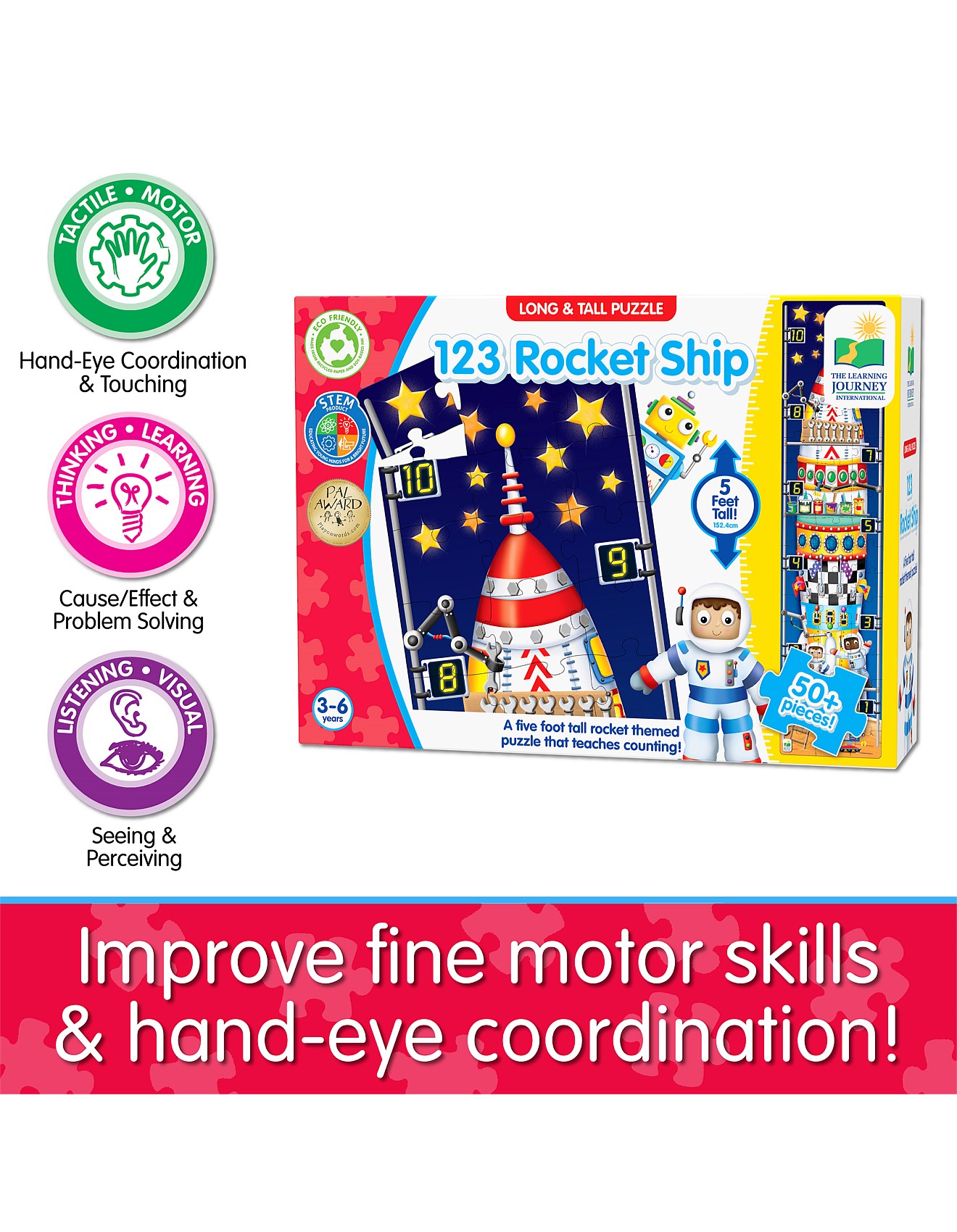 Kids Games Long & Tall Puzzles -123 Rocketship | David Jones