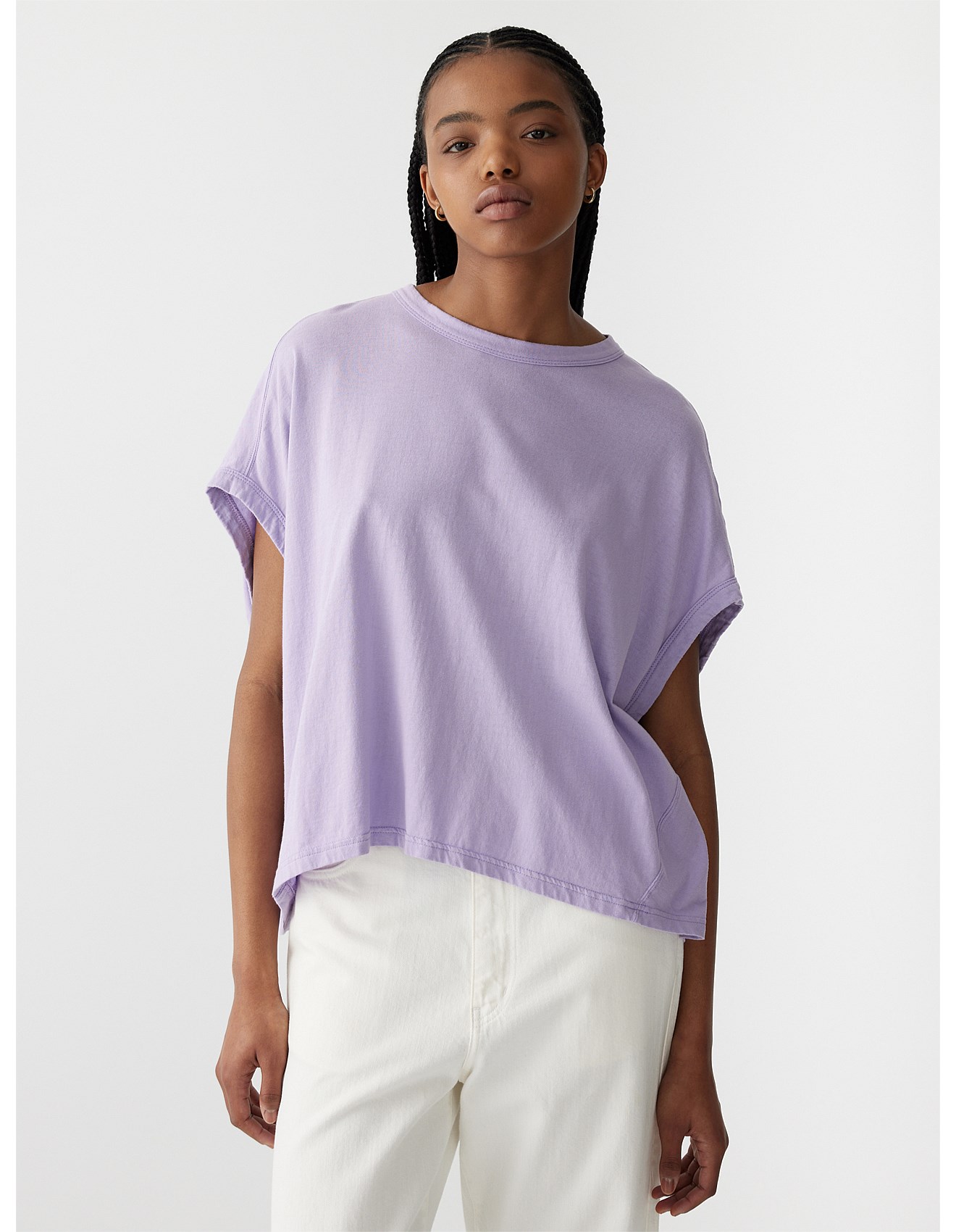 Bassike Slouch Circle Tank With Open Back Detail | David Jones