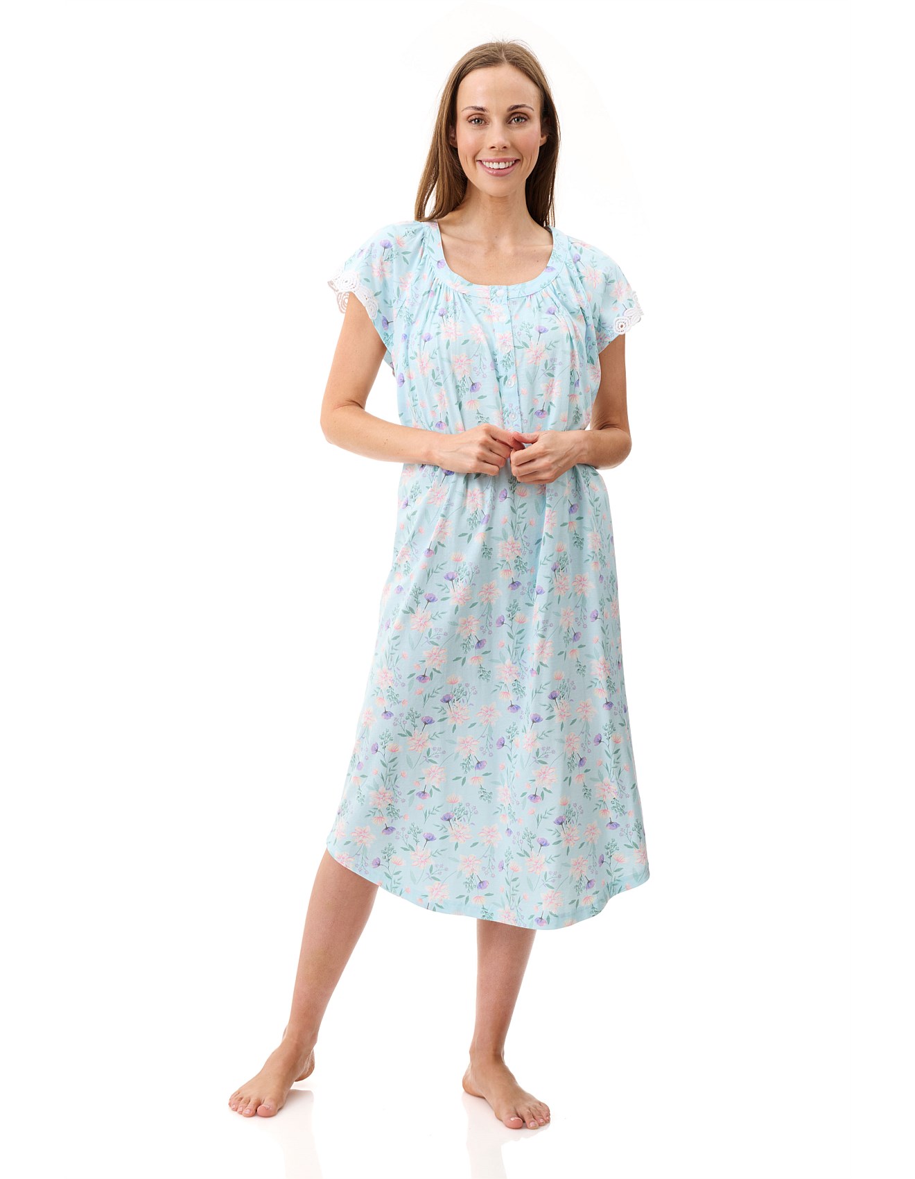 Givoni Cap Sleeve Mid Nightie | David Jones