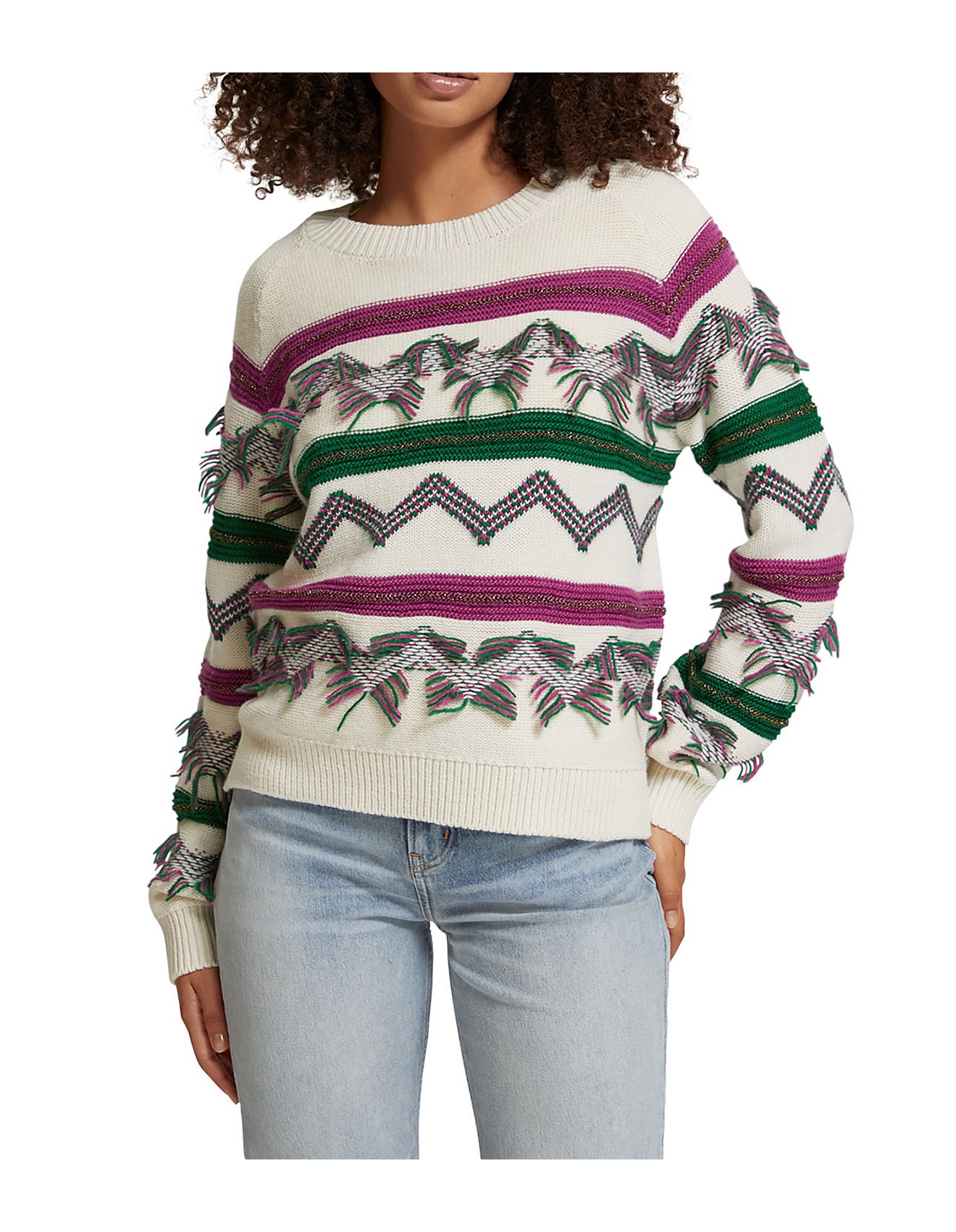 Scotch & Soda Fringe Jacquard Pullover | David Jones