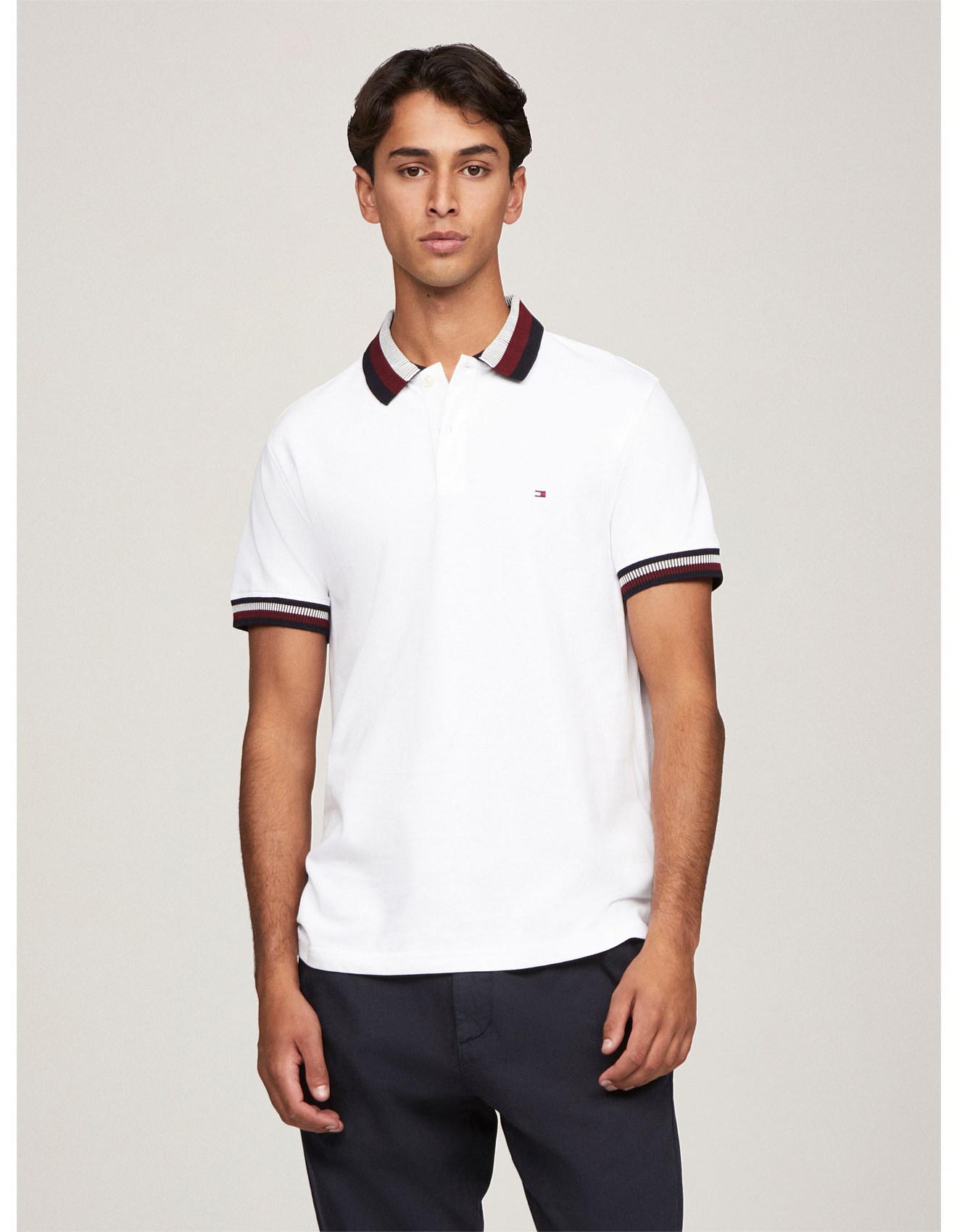 Tommy Hilfiger Two Tone Shadow Collar Regular Fit Polo | David Jones