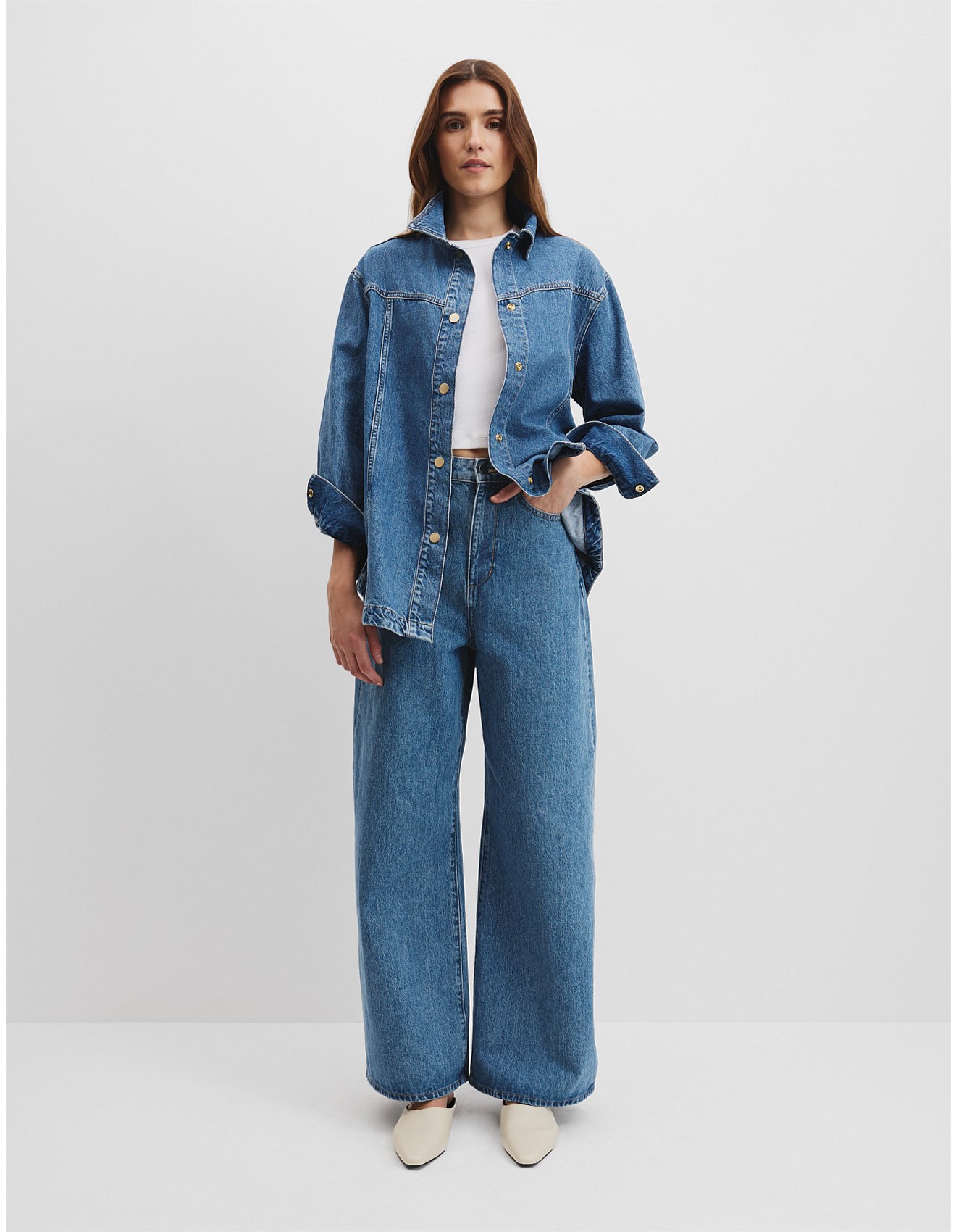 Country Road Denim Shacket | David Jones