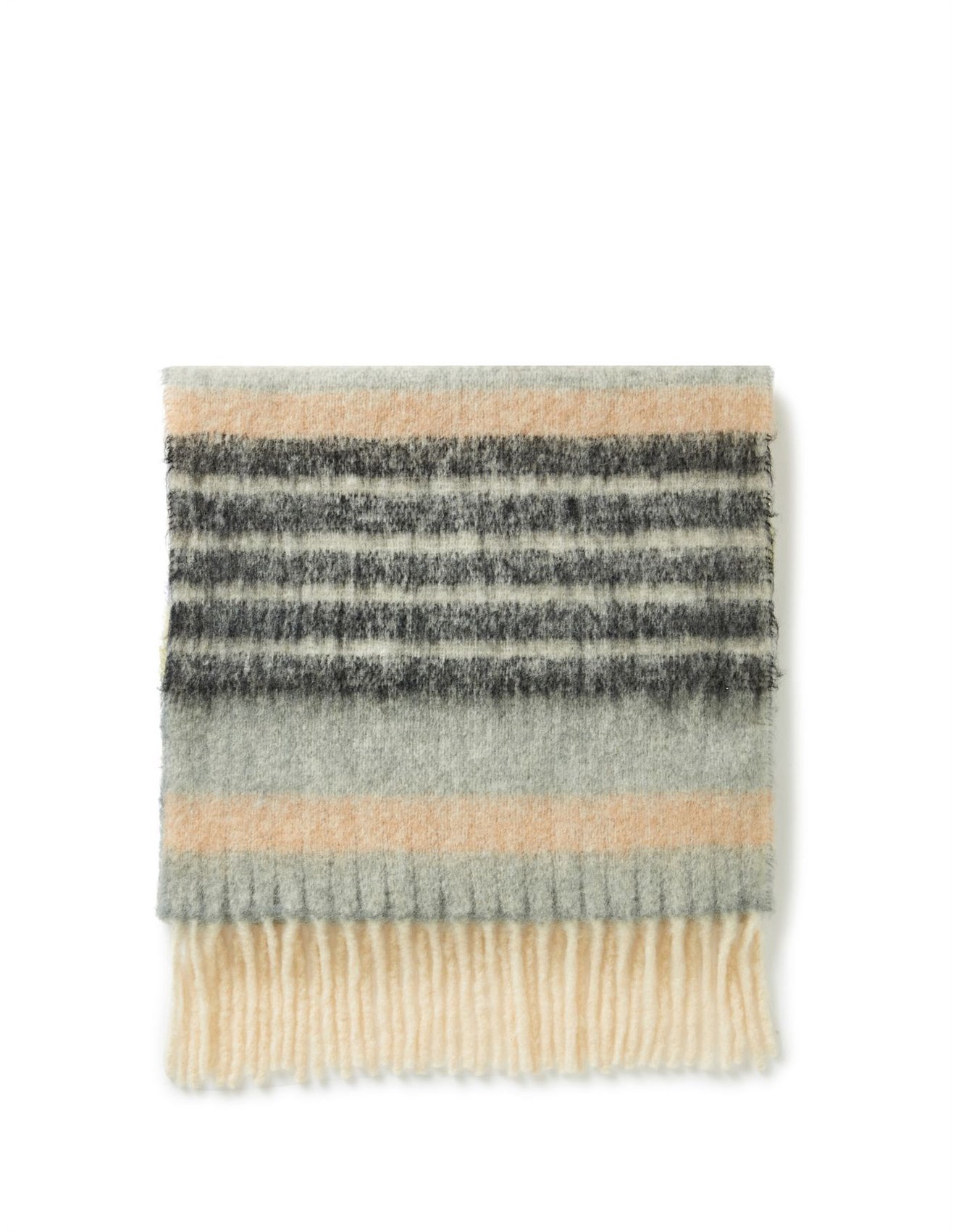Milana Stripe Wool Blend Winter Scarf | David Jones